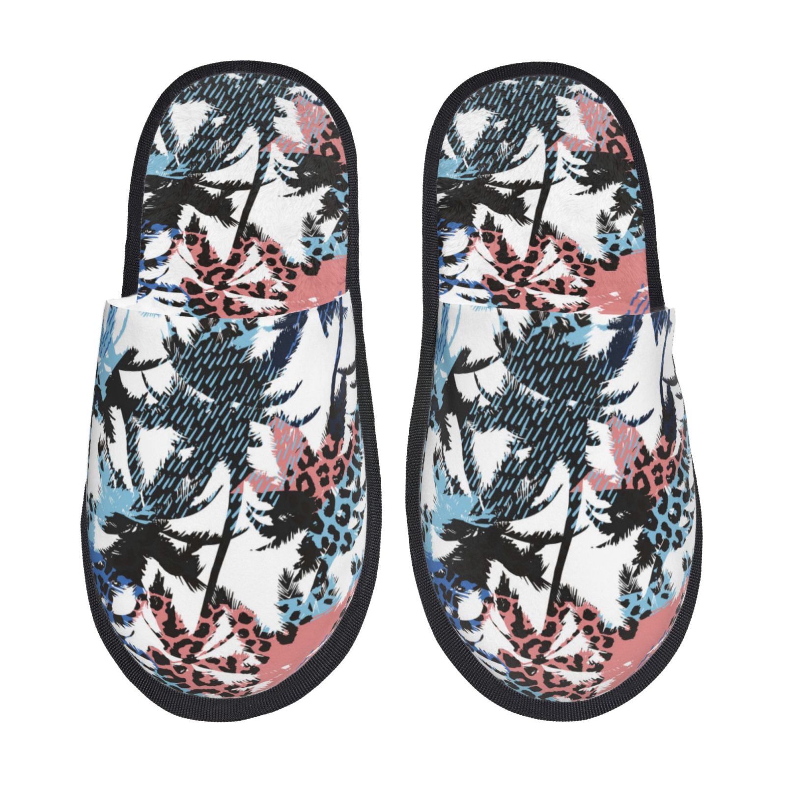 Slippers for Women Men, Palm tree doodle Warm Womens Mens House Shoes ...