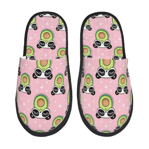 Slippers for Women Men, Panda Avocado Warm Womens Mens House Shoes Bedroom Slippers, Fuzzy ...