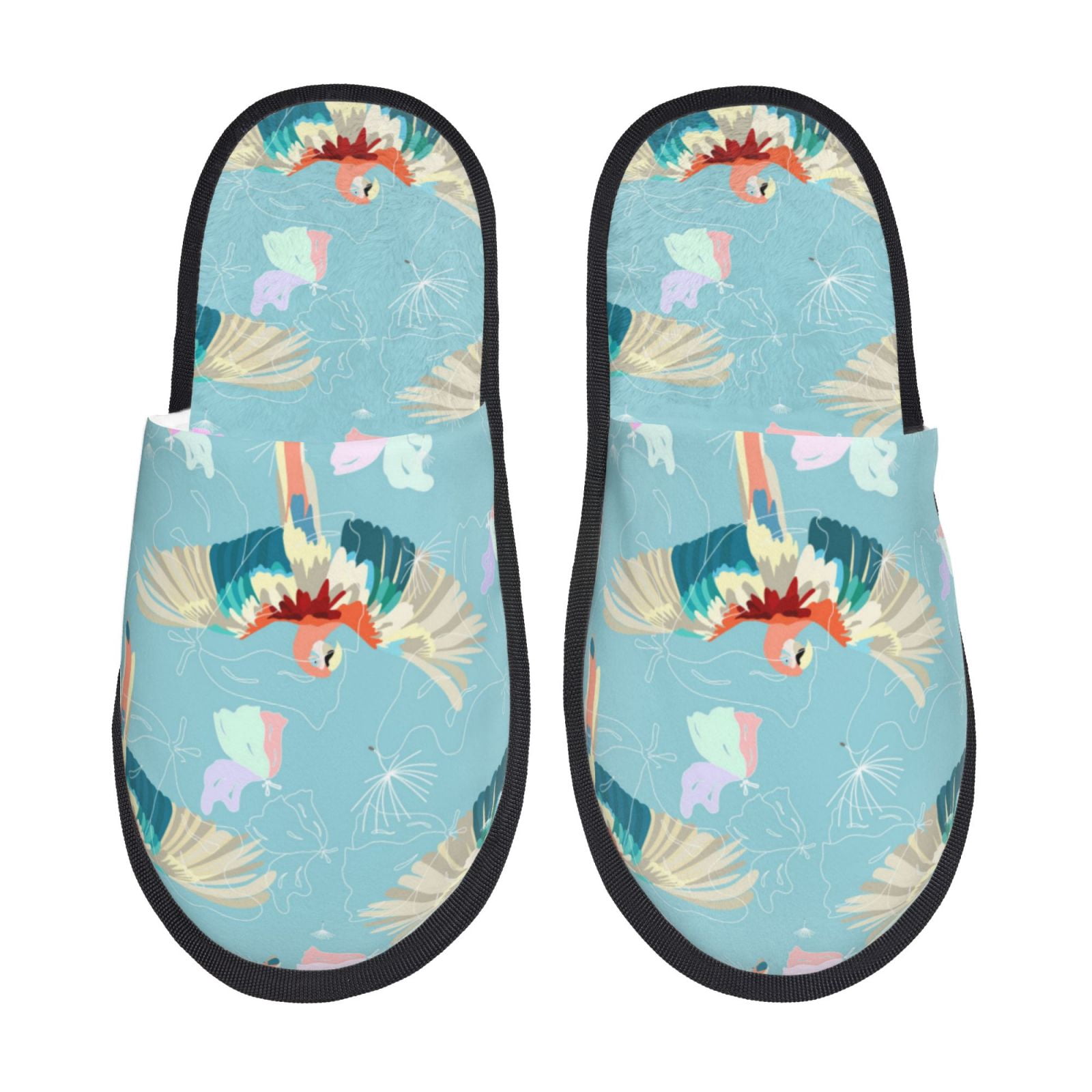 Slippers for Women Men, Pastel Painted Flying Cute Parrot Warm Womens ...