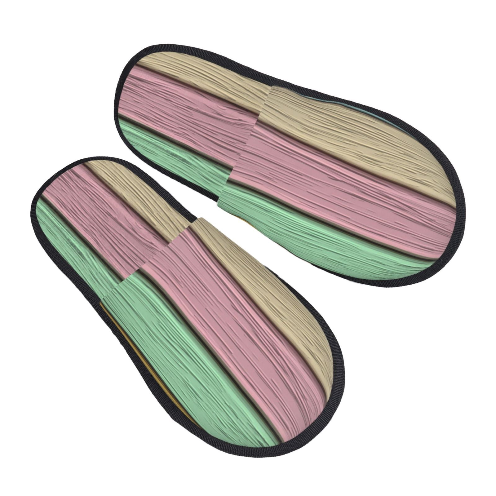 Slippers for Women Men - Pastel Wood Planks Warm Non-slip Mens Womens ...