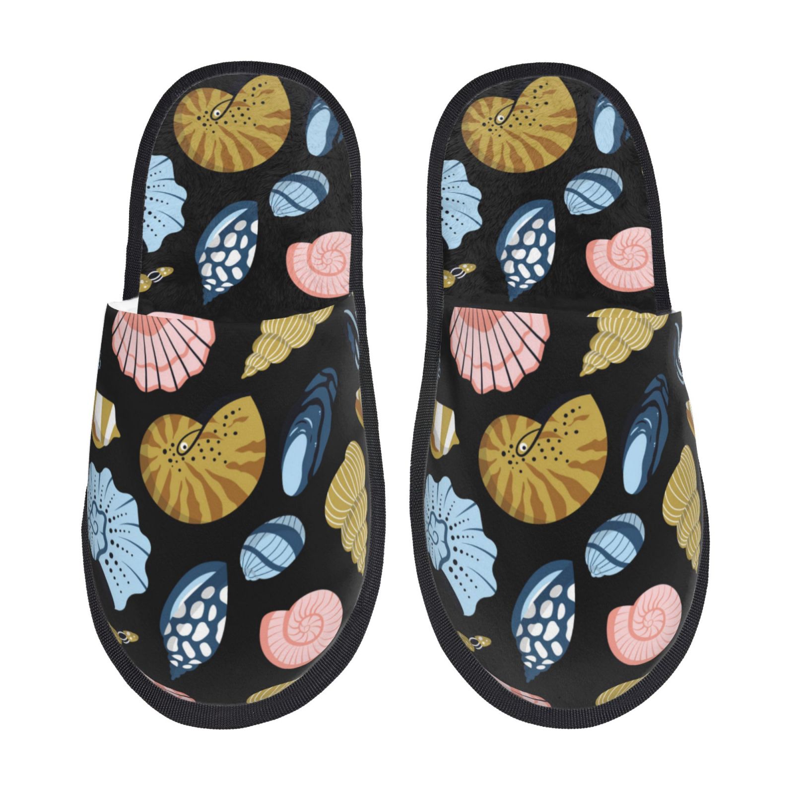 Slippers for Women Men, Pink Gold Blue Shell Conch Warm Womens Mens ...