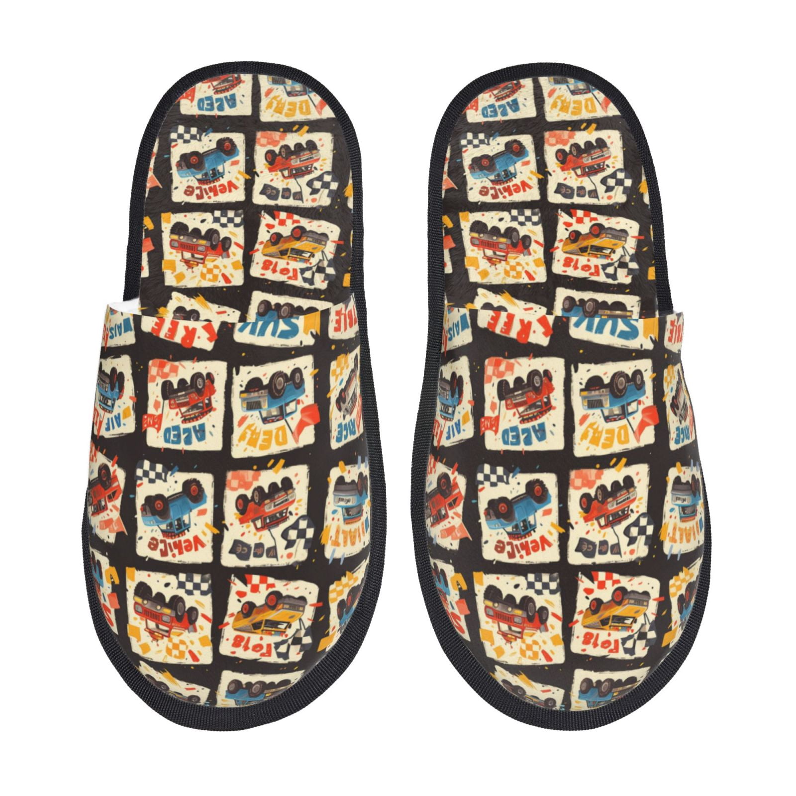 Slippers for Women Men, SUV colorful off road car Warm Womens Mens ...