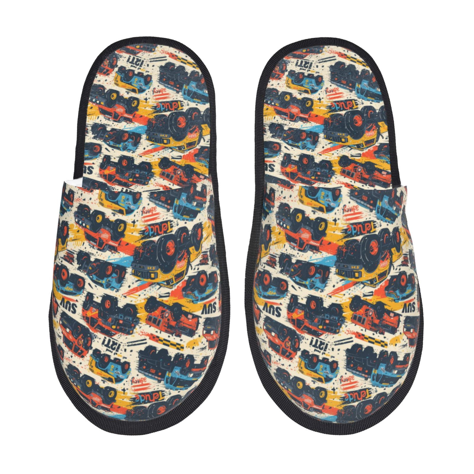 Slippers for Women Men, SUV off road racing car Warm Womens Mens House ...