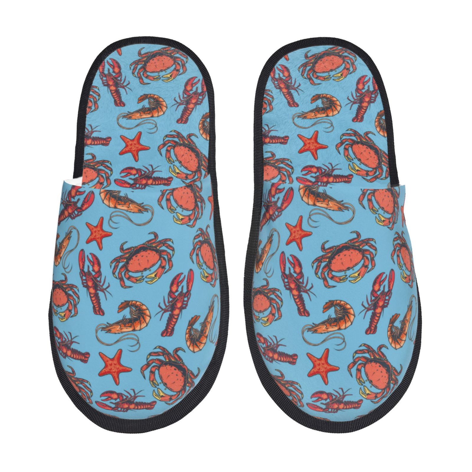 Slippers for Women Men, Starfish Shrimp Crabs Warm Womens Mens House ...