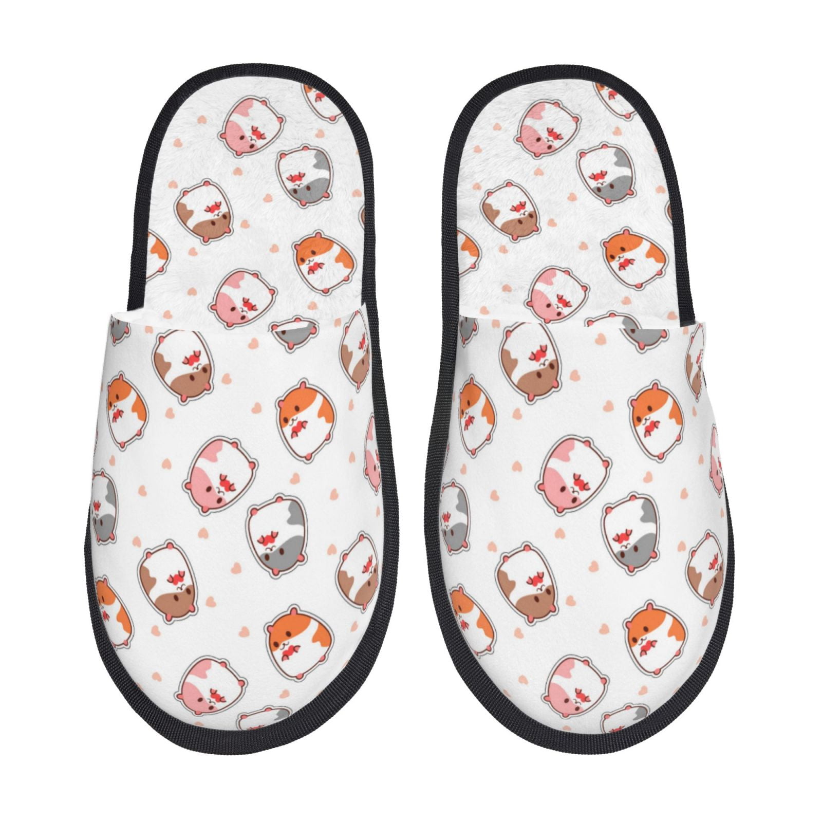 Slippers for Women Men, Sticker Style Cute Hamster Love Warm Womens ...