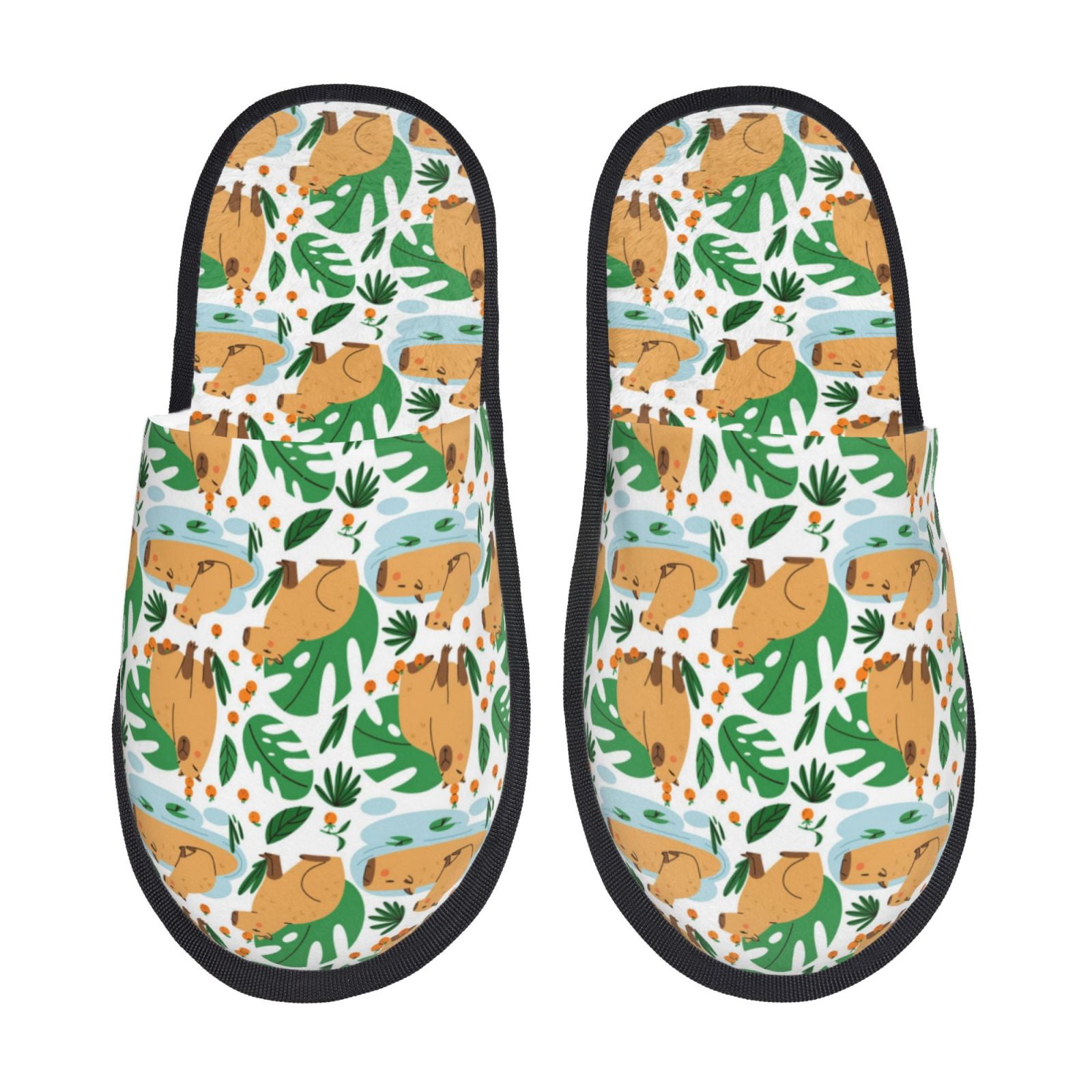 Slippers for Women Men, Tropical Capybara Warm Womens Mens House Shoes ...
