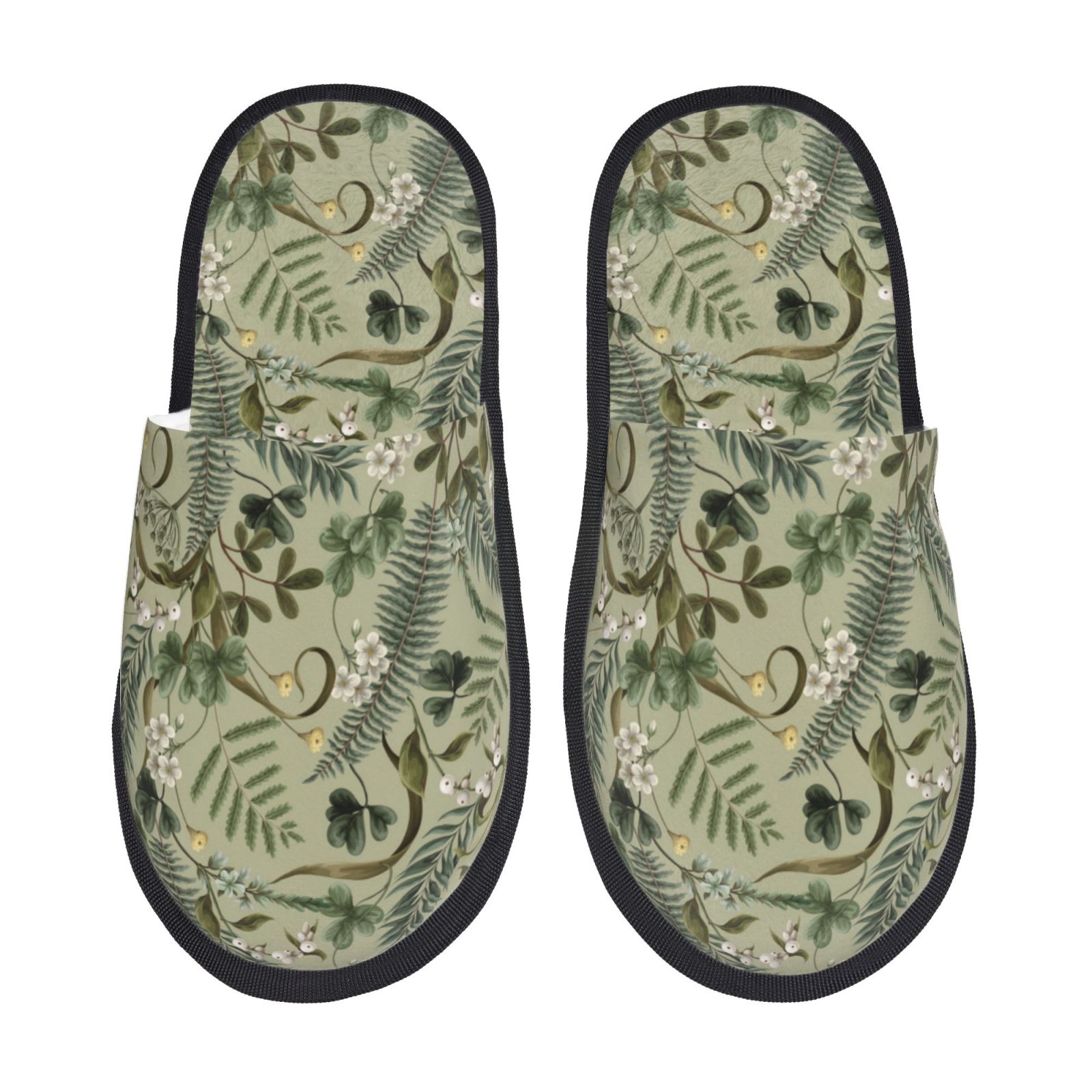 Slippers for Women Men, Tropical plants green Warm Womens Mens House ...