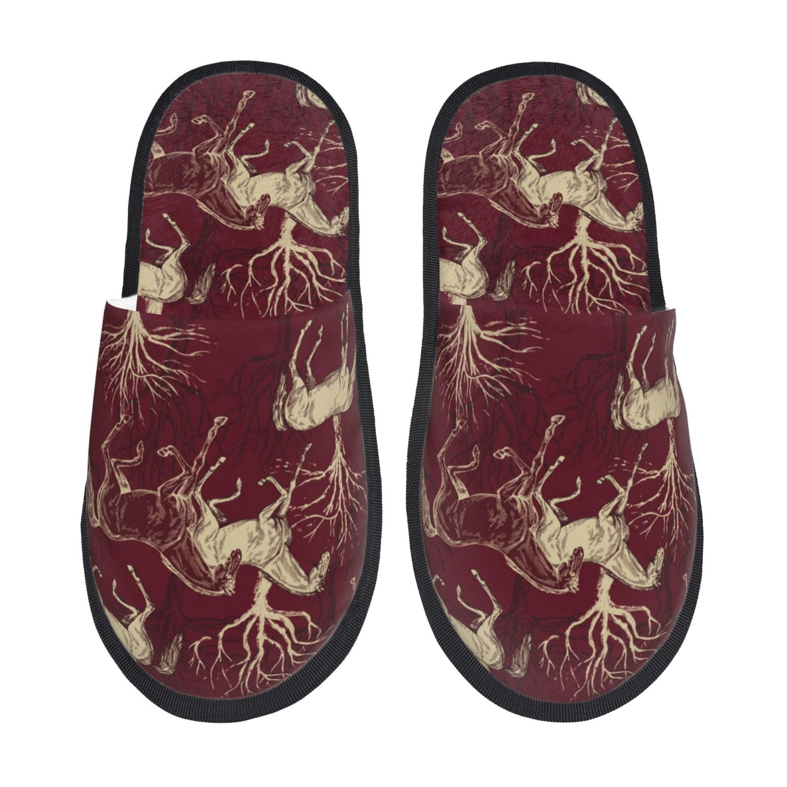 Slippers for Women Men, Vintage Cute Horse Dead Tree Warm Womens Mens ...