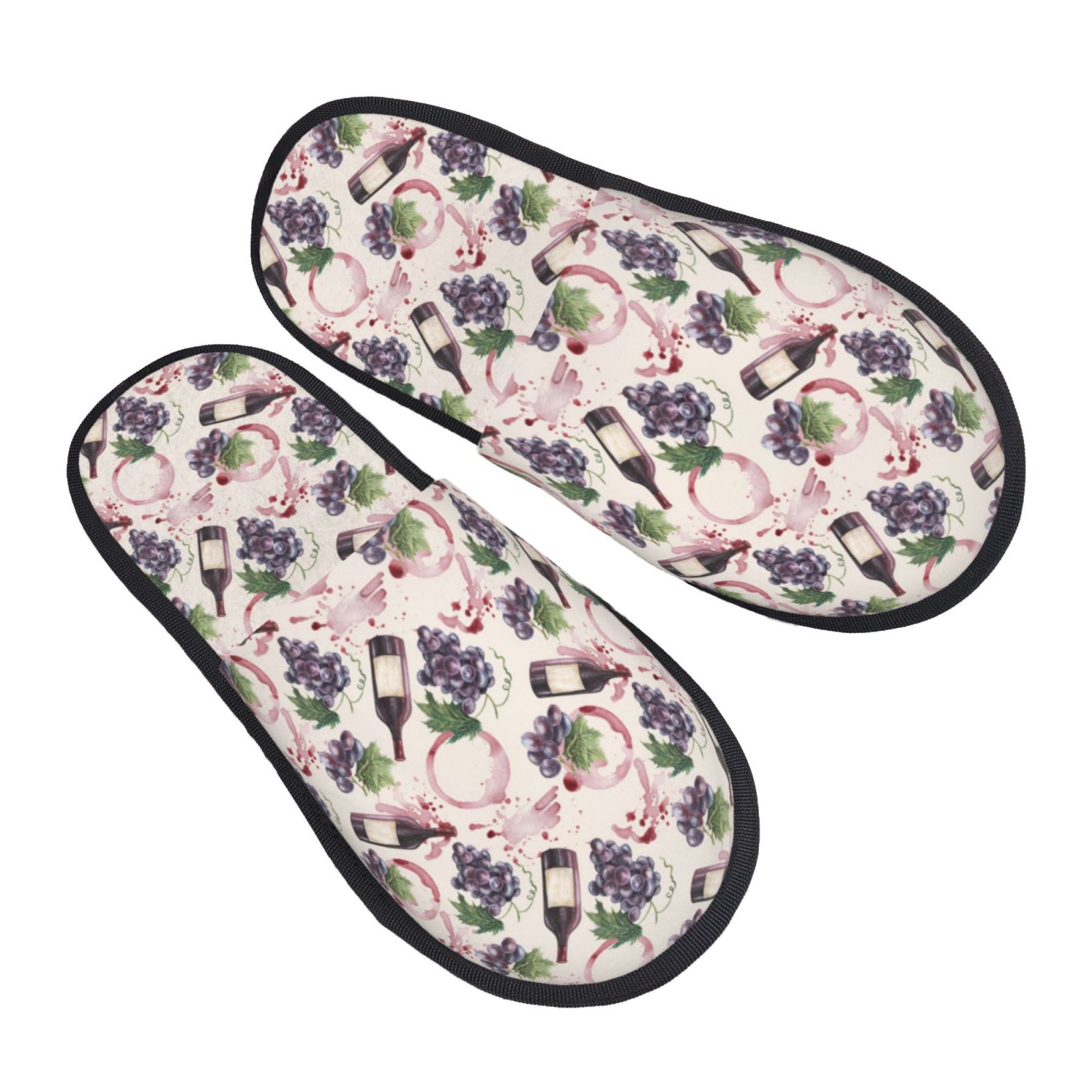 Slippers for Women Men - Watercolor Wine Bottle Warm Non-slip Mens ...