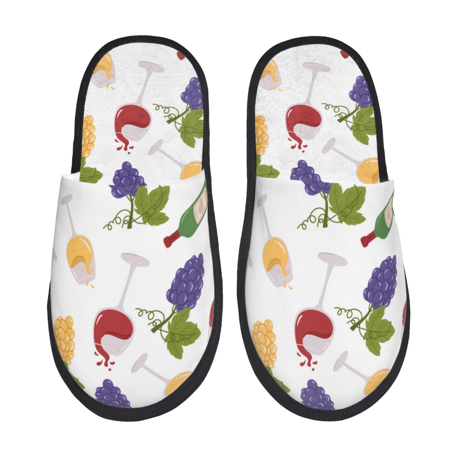 Slippers for Women Men, Wine Bottle Print No.9050 Warm Womens Mens ...