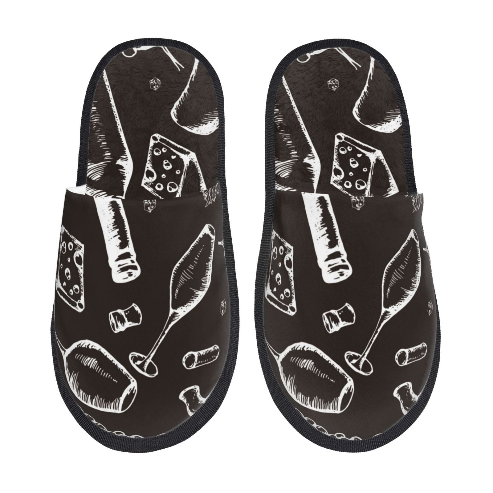 Slippers for Women Men, Wine Seamless Warm Womens Mens House Shoes ...