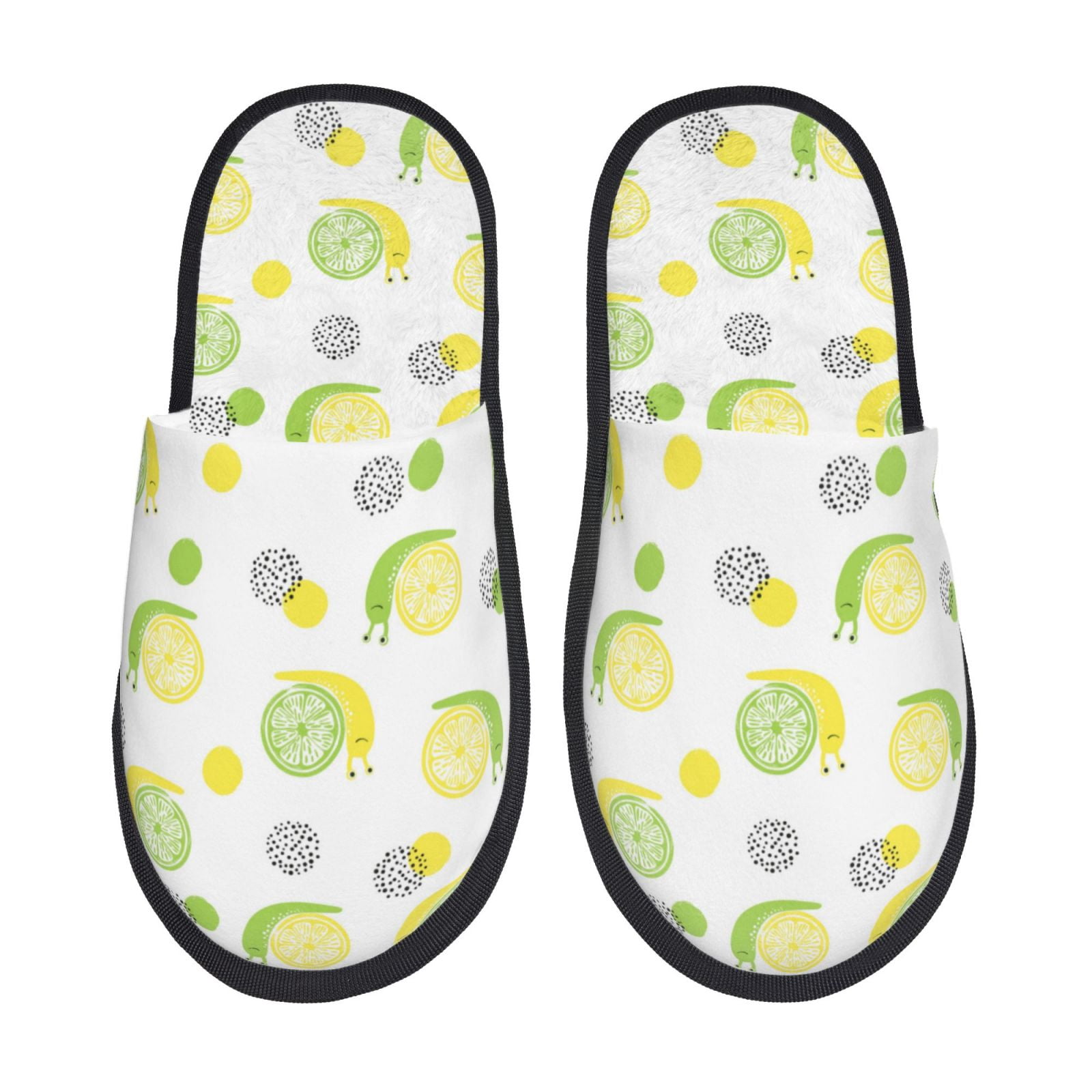 Slippers for Women Men, Yellow Green Lemon Snail Warm Womens Mens House ...