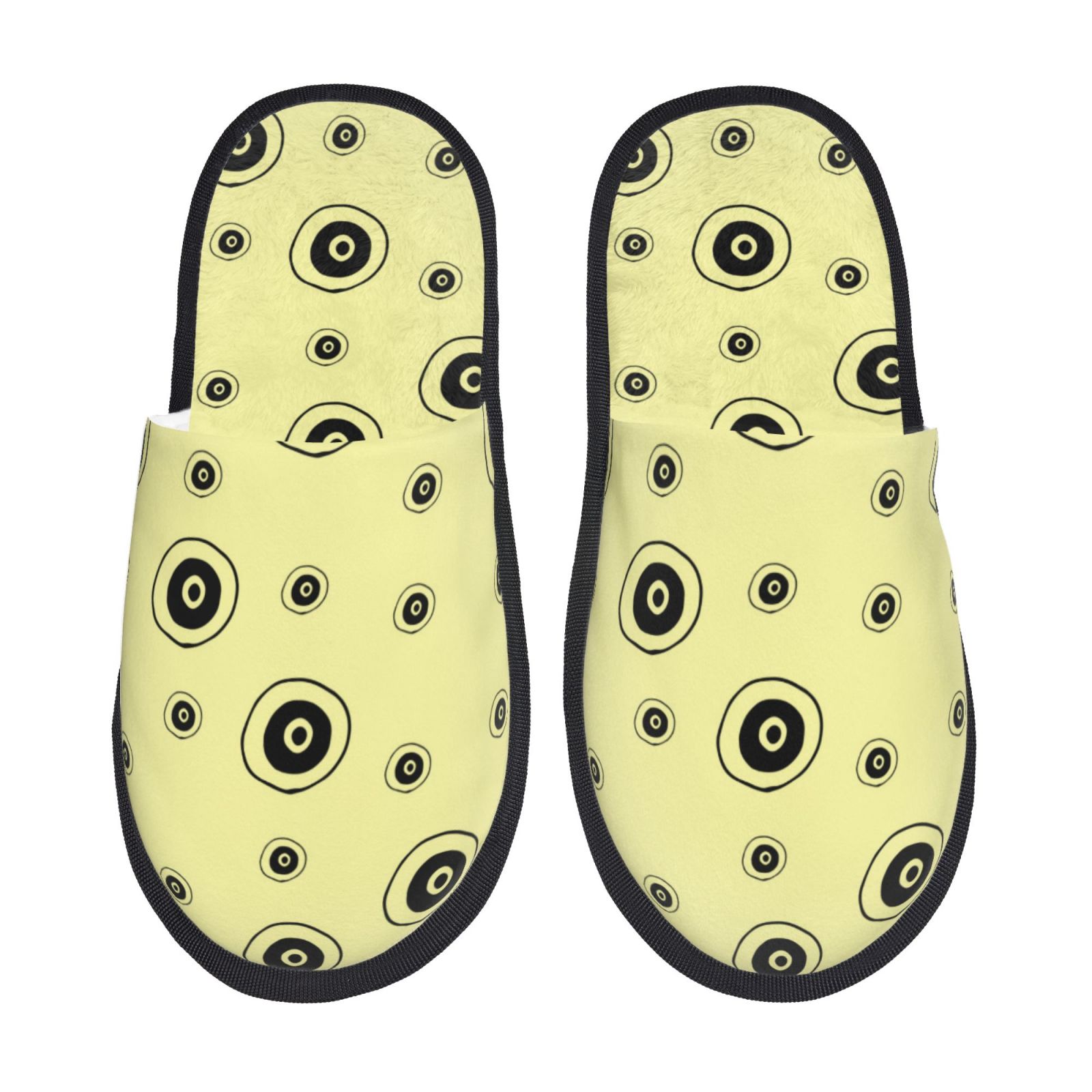 Slippers for Women Men, abstract yellow circles Warm Womens Mens House ...