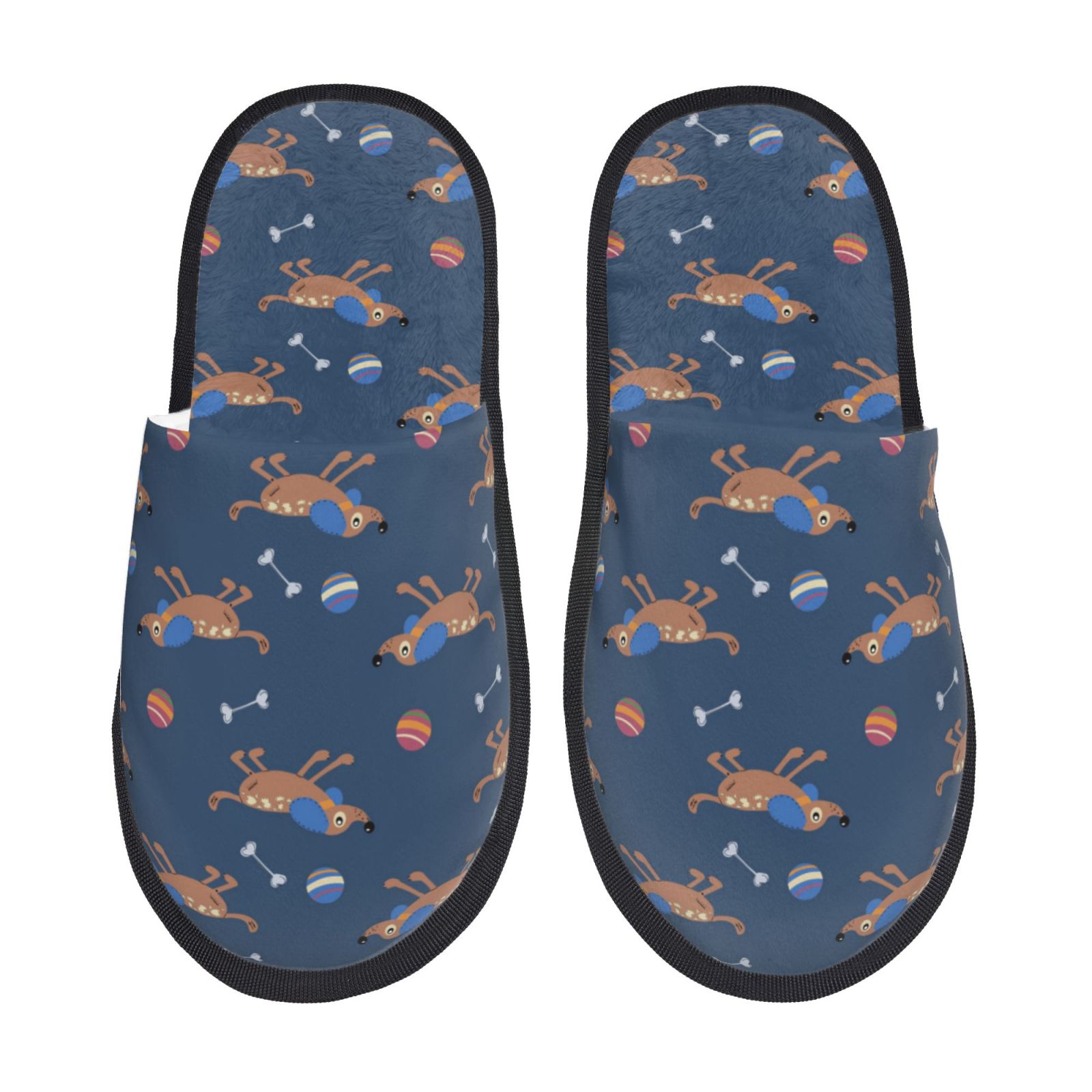 Slippers for Women Men, ball Dog Puppy Bone Warm Womens Mens House ...