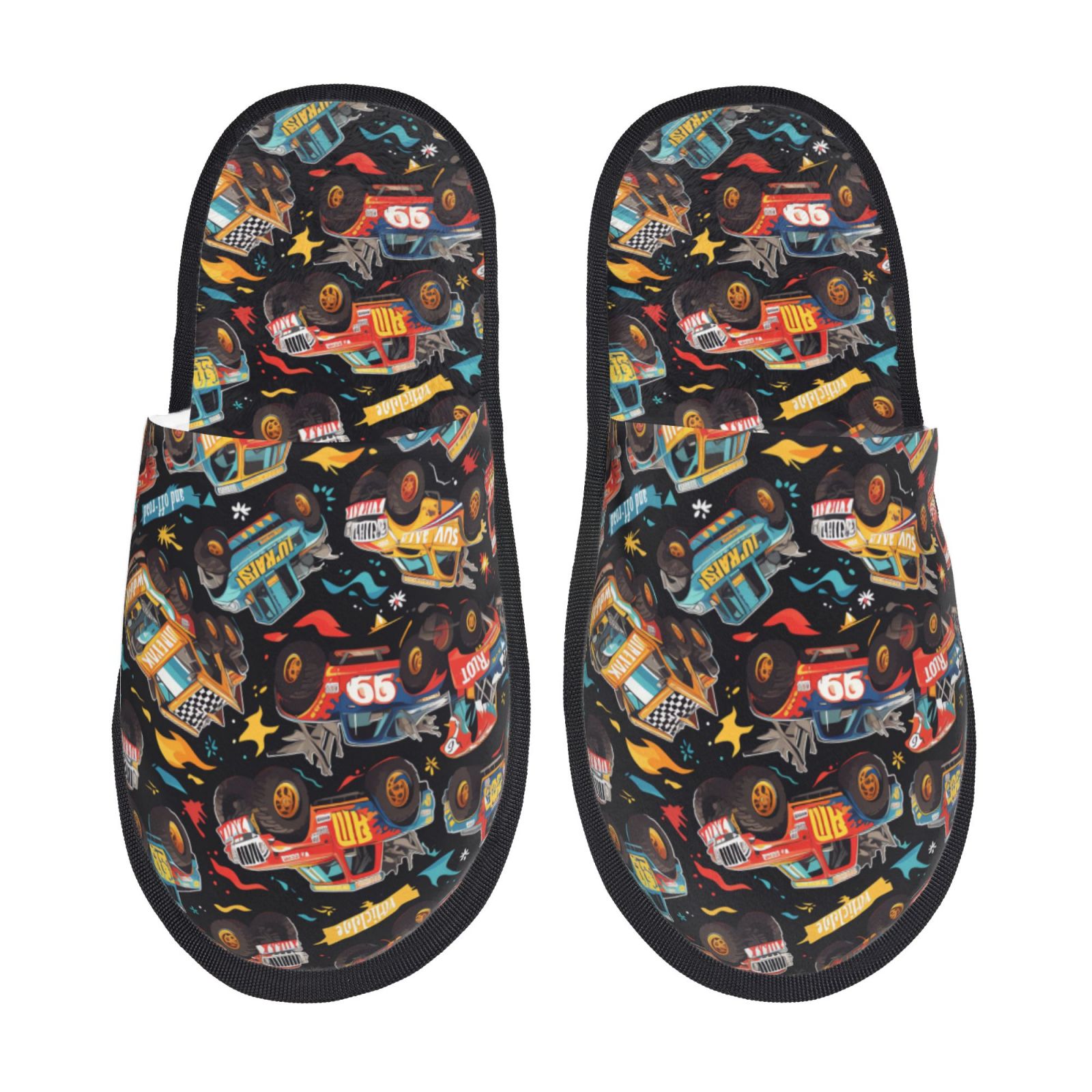 Slippers for Women Men, colorful off road racing Warm Womens Mens House ...