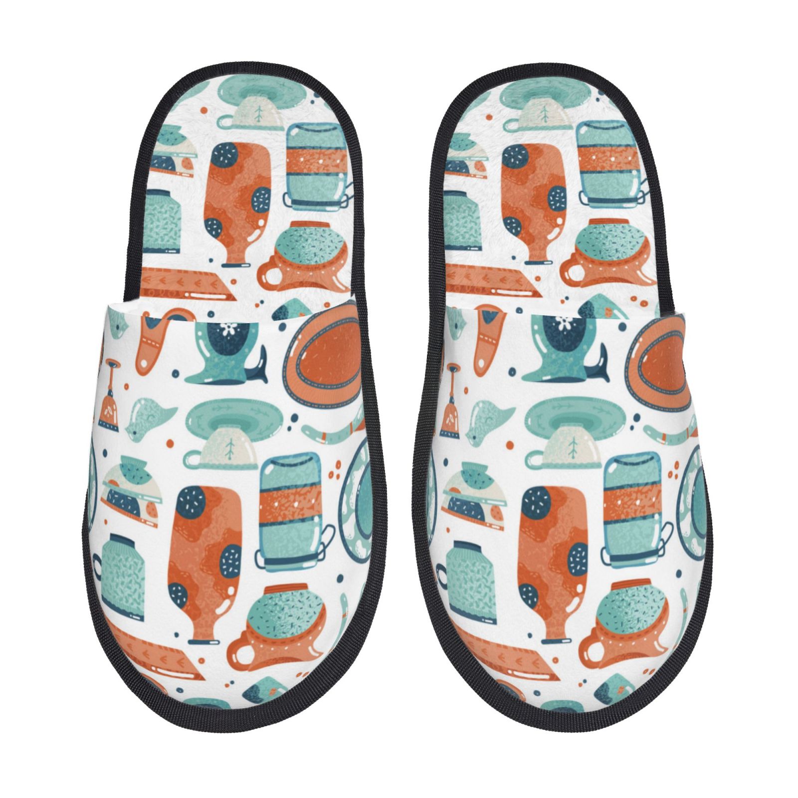 Slippers for Women Men, cute tableware Warm Womens Mens House Shoes ...