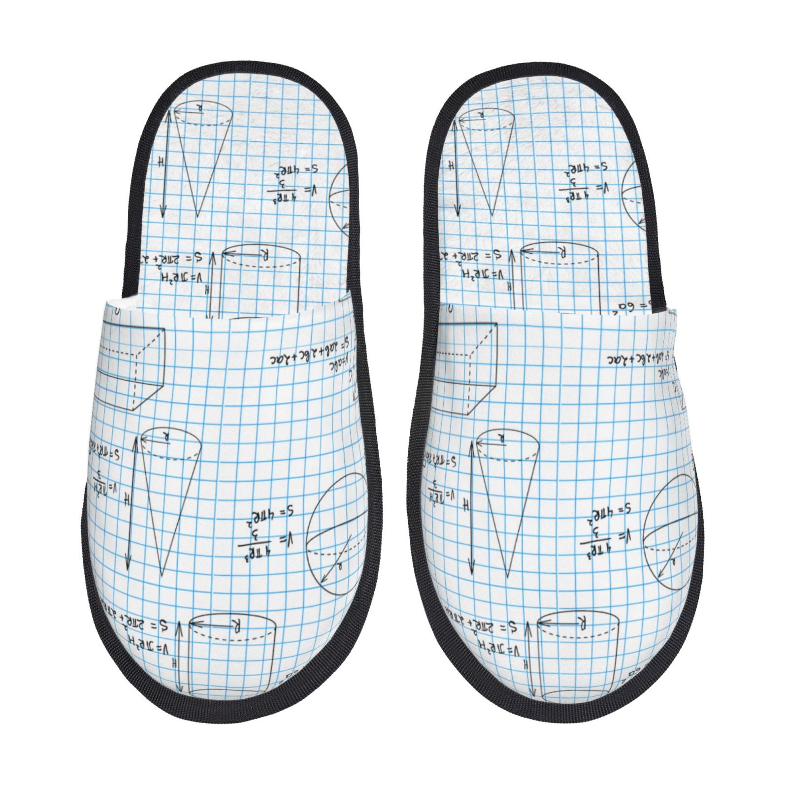 Slippers for Women Men, geometry Math Print Warm Womens Mens House ...
