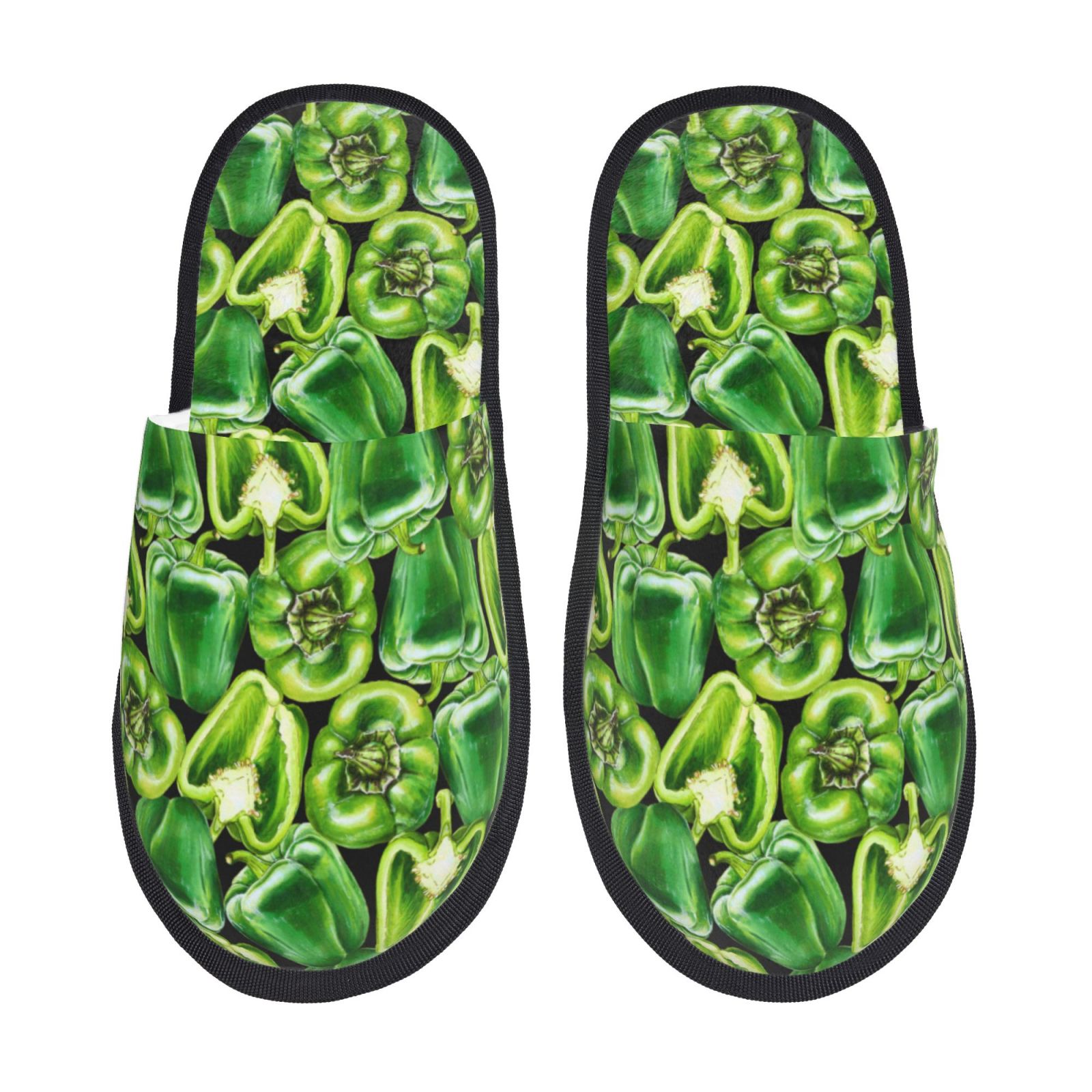Slippers for Women Men, green Bell Pepper funny Warm Womens Mens House ...