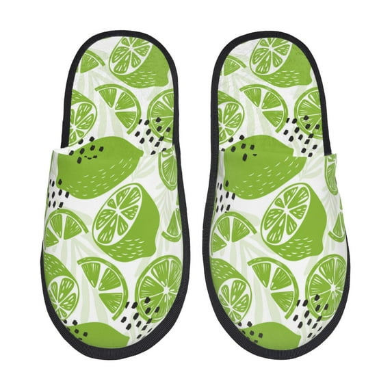Slippers for Women Men, green Various lemons Warm Womens Mens House Shoes Bedroom Slippers ...