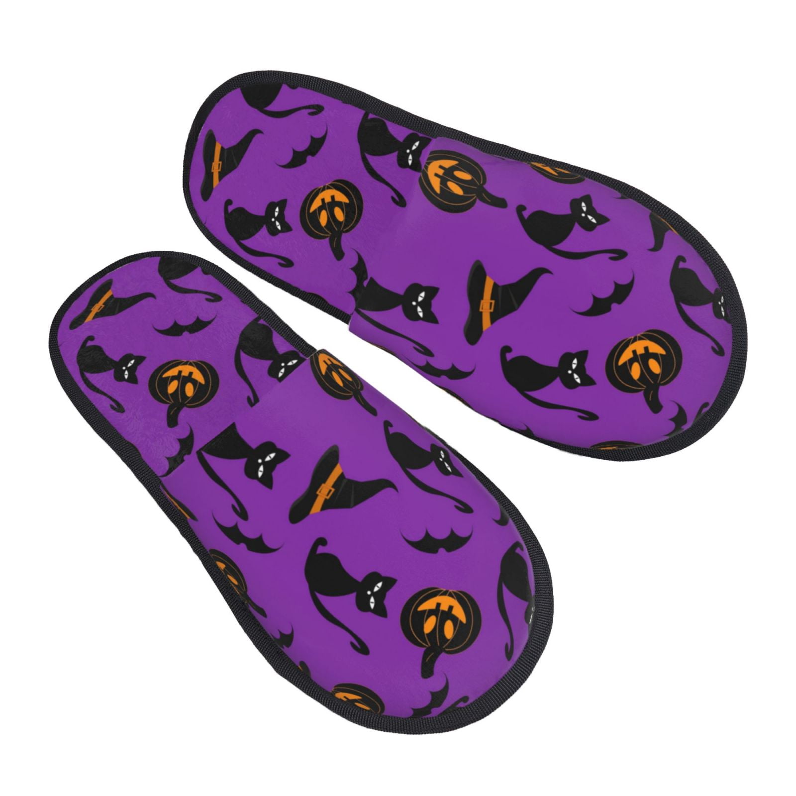 Slippers for Women Men - halloween cat bat Warm Non-slip Mens Womens ...