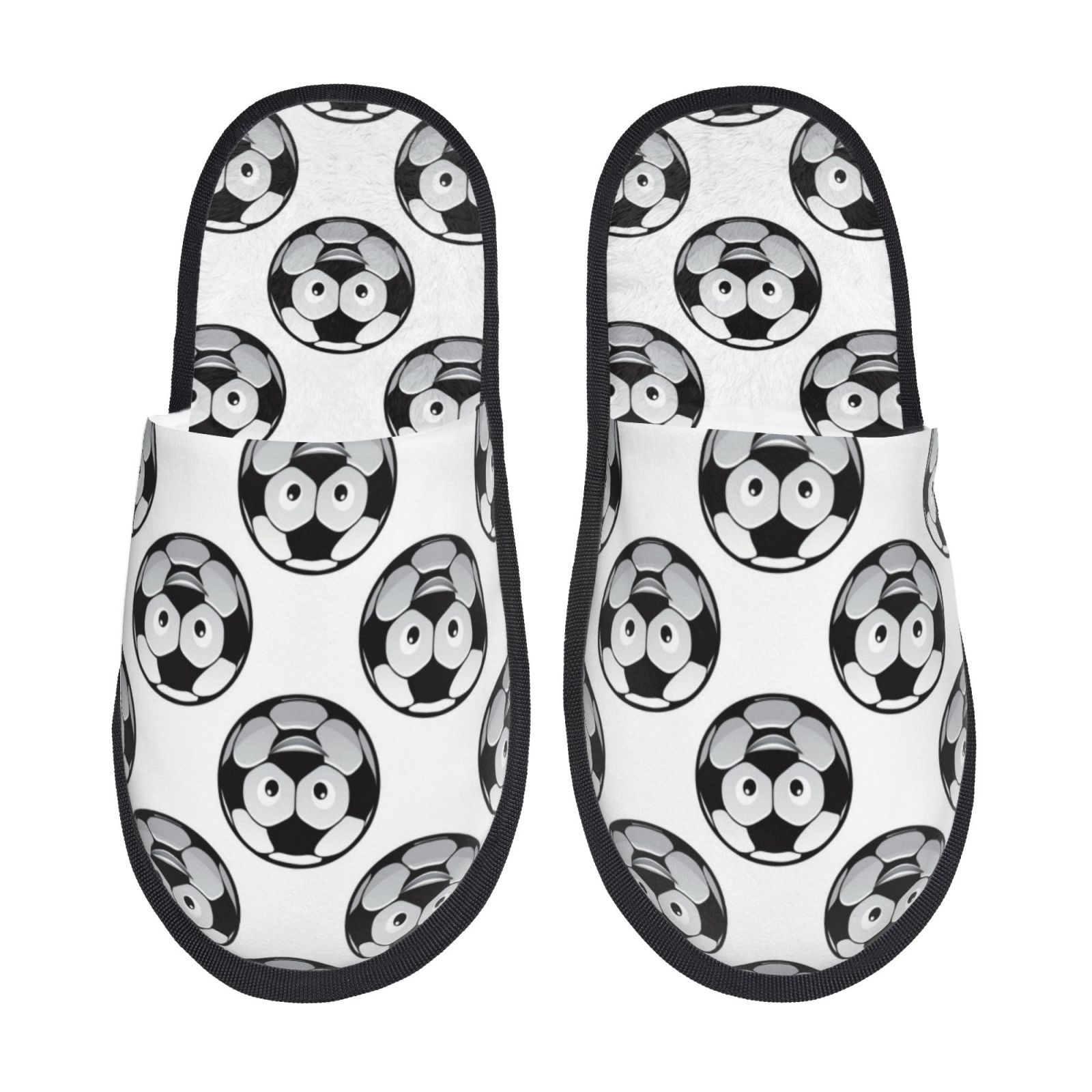 Slippers for Women Men, happy soccer Warm Womens Mens House Shoes ...