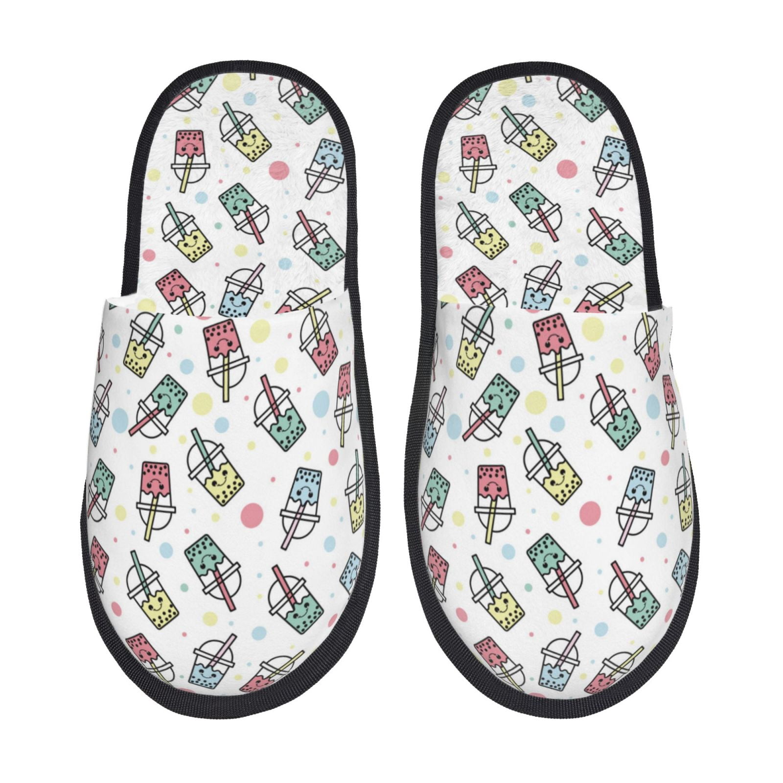 Slippers for Women Men, milk tea No.802 Warm Womens Mens House Shoes ...