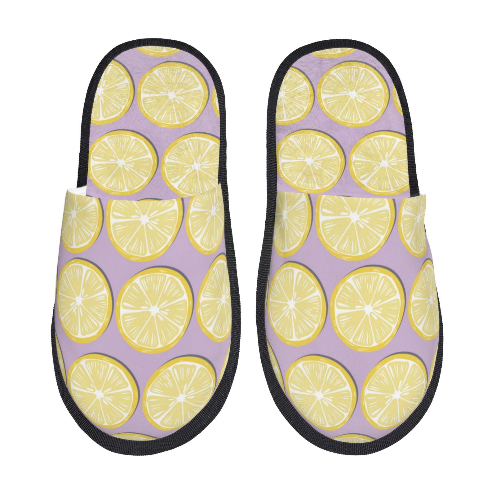 Slippers for Women Men, yellow lemon slices Warm Womens Mens House ...