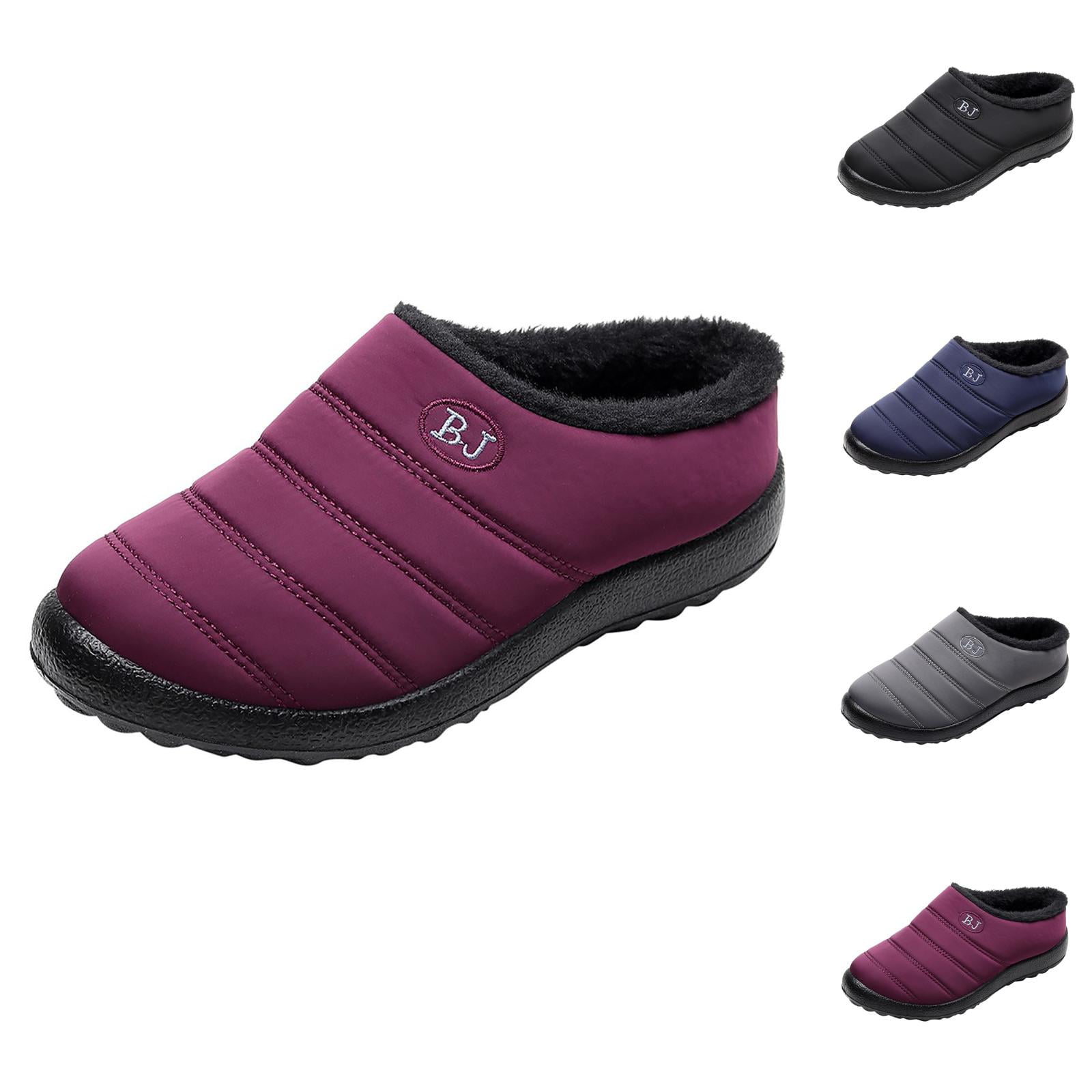 Slippers for Women 2025 Fall Winter Lined Waterproof Non Flat Slipper ...