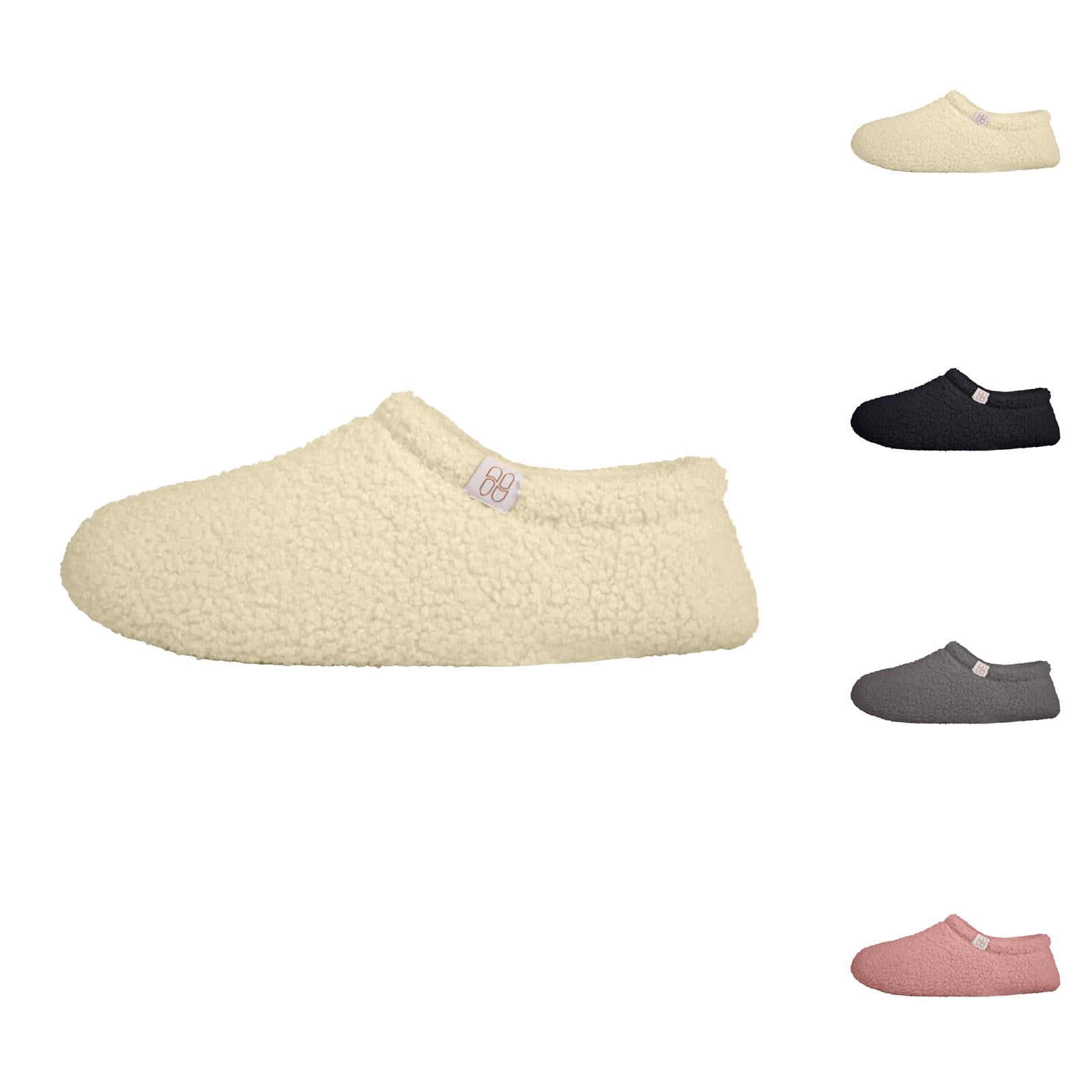 Slippers for Women 2025 Fuzzy Curly Fur Memory Foam Loafer Slipper with ...