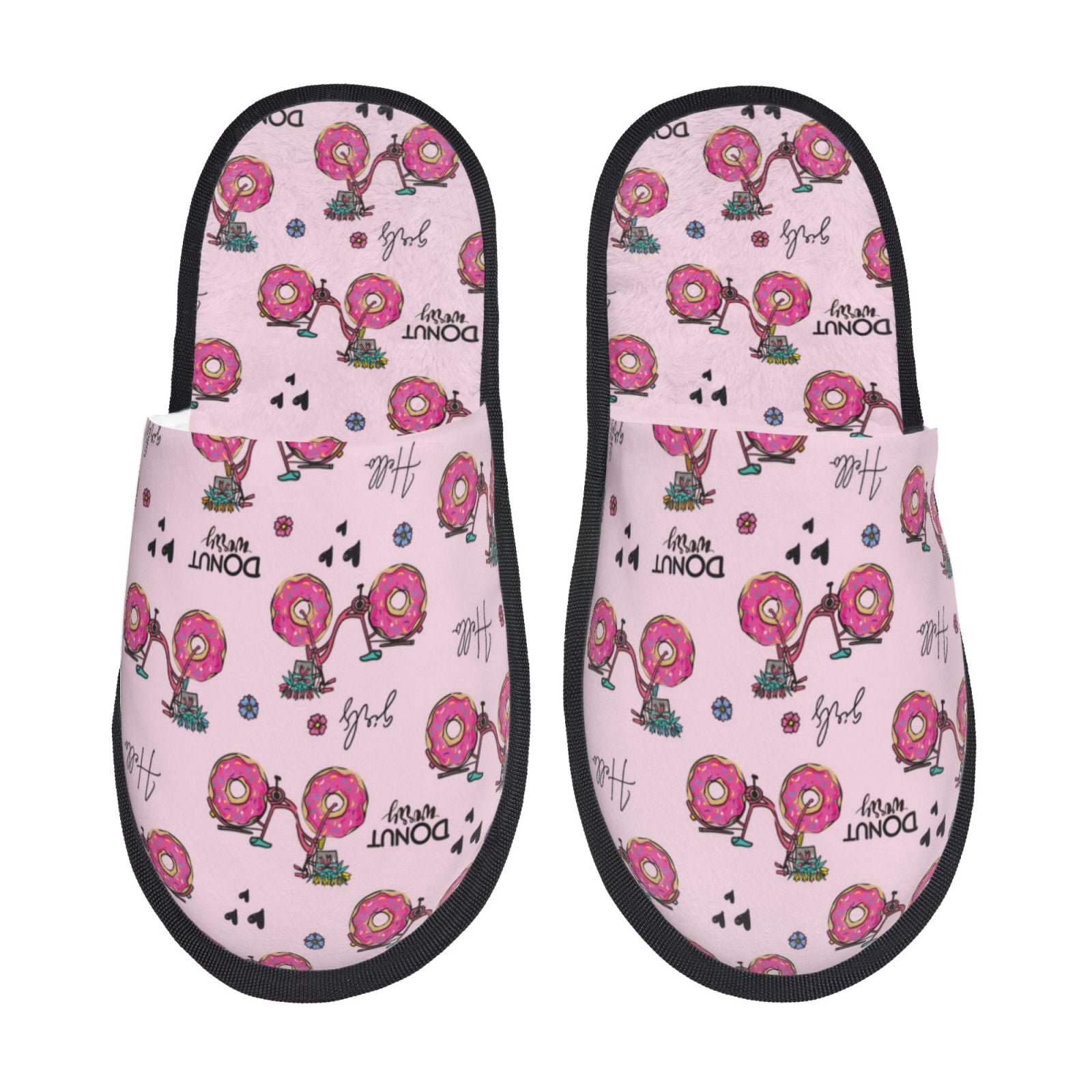 Slippers for Women, Bike with Donut Wheels Womens Slippers Fuzzy Winter ...