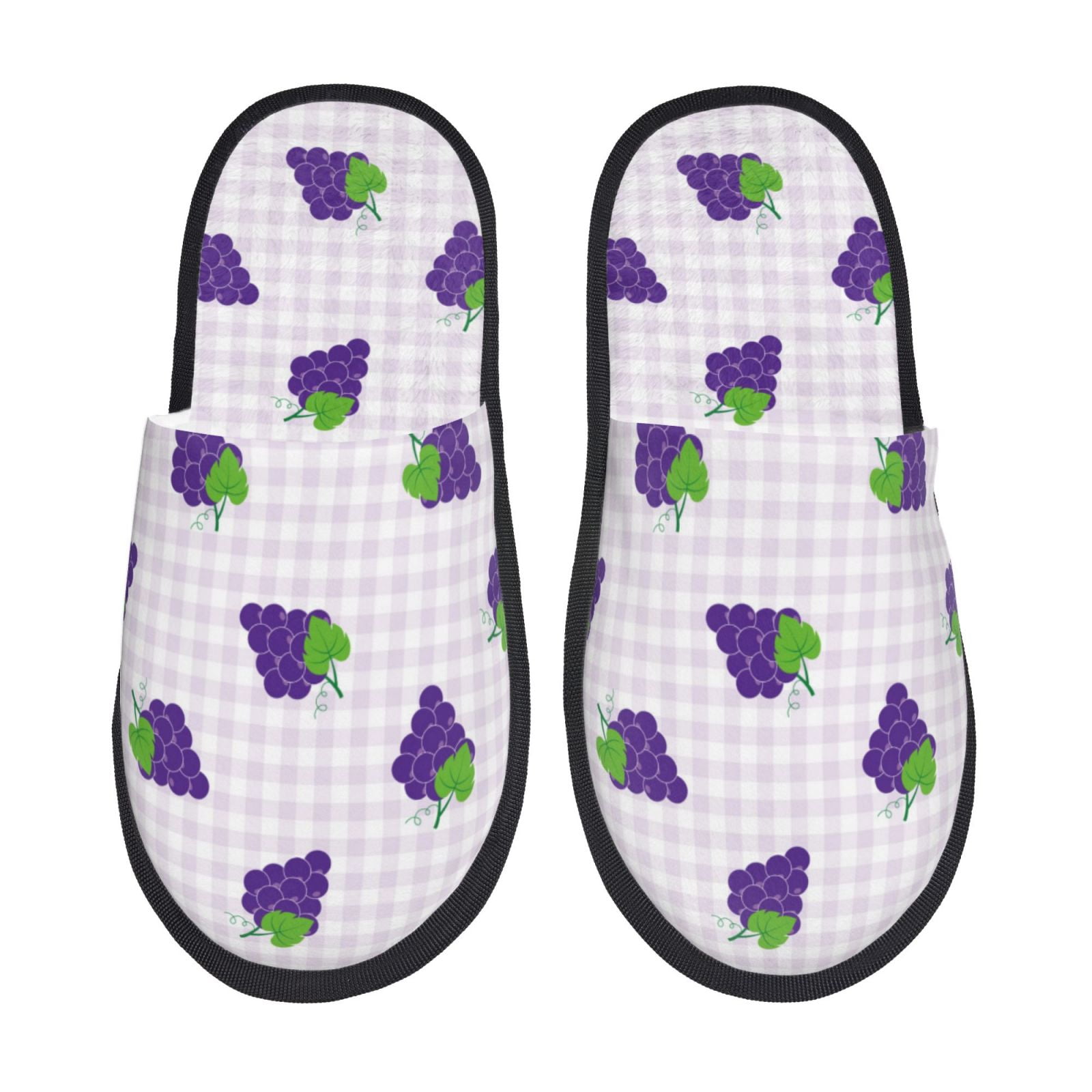 Slippers for Women, Cute Grape Plaid Womens Slippers Fuzzy Winter House ...