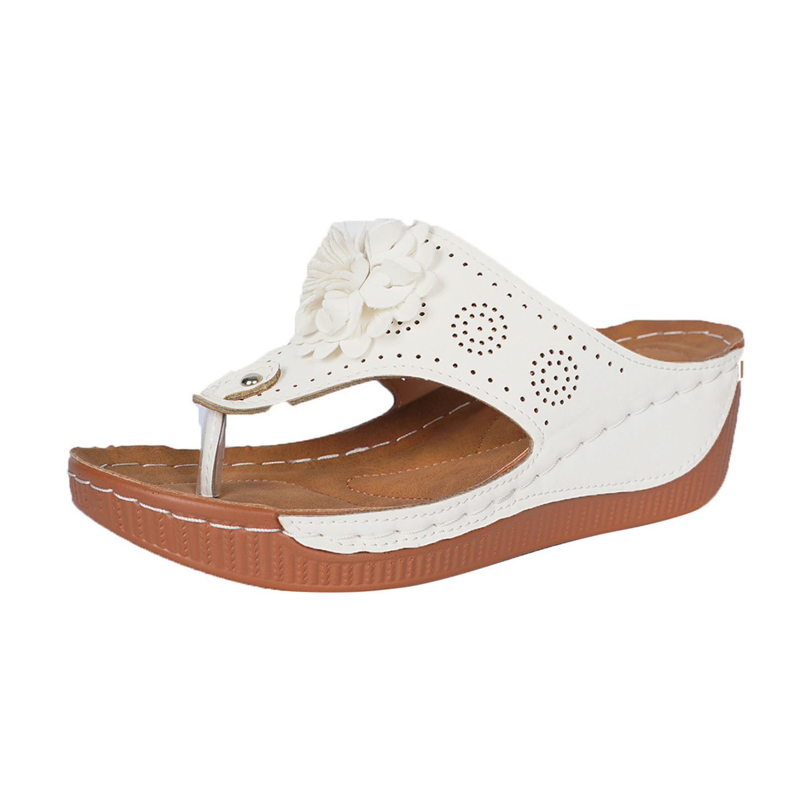 Slippers for Women,Ergonomic Design Wedge Toe Post Sandals Mitigate ...