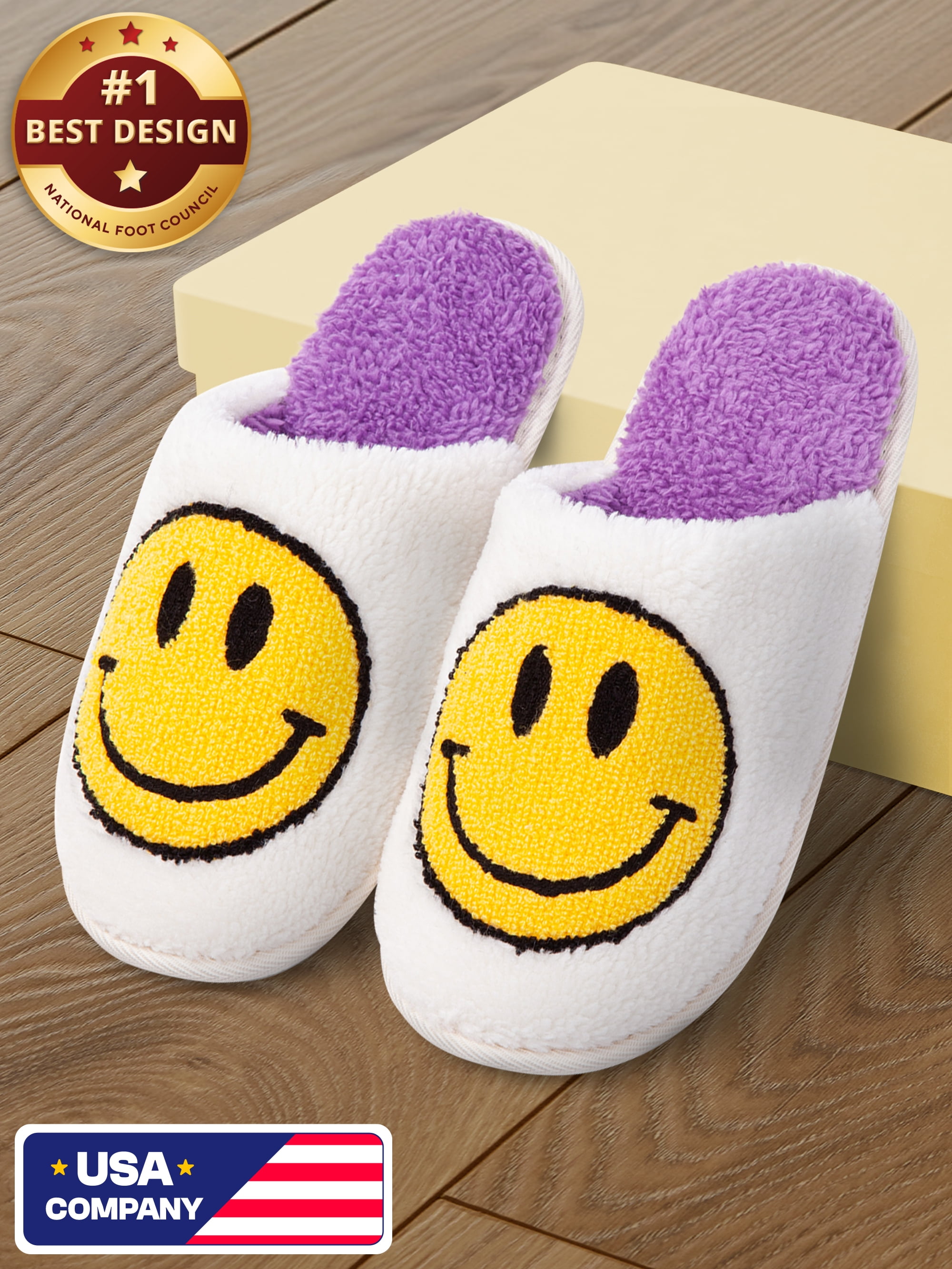 Bergman Kelly Women's Emoji Slippers, Fuzzy House Shoes with Smiley ...