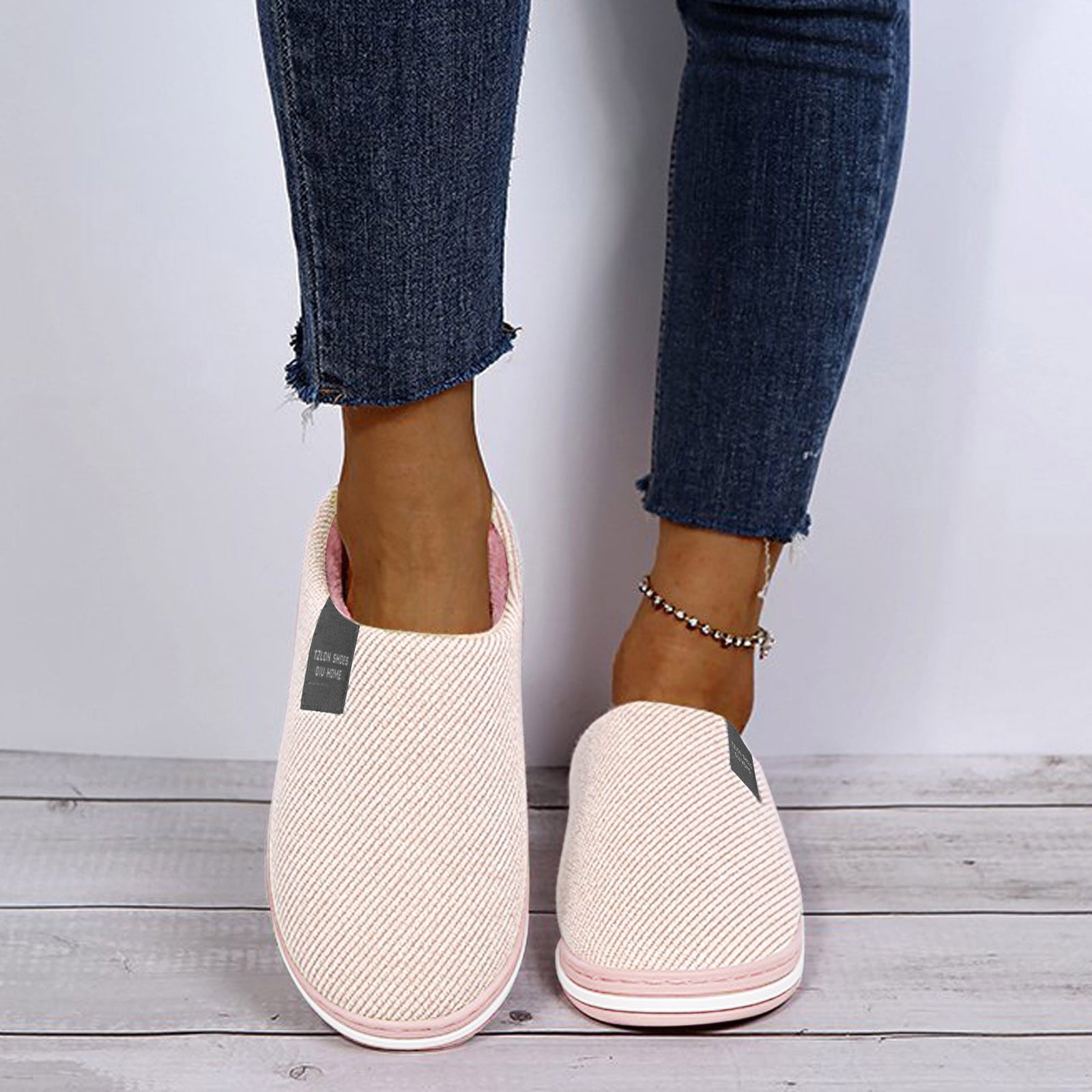 Slippers for Women Fuzzy House Shoes Warm Plush Slippers (Pink 41 ...