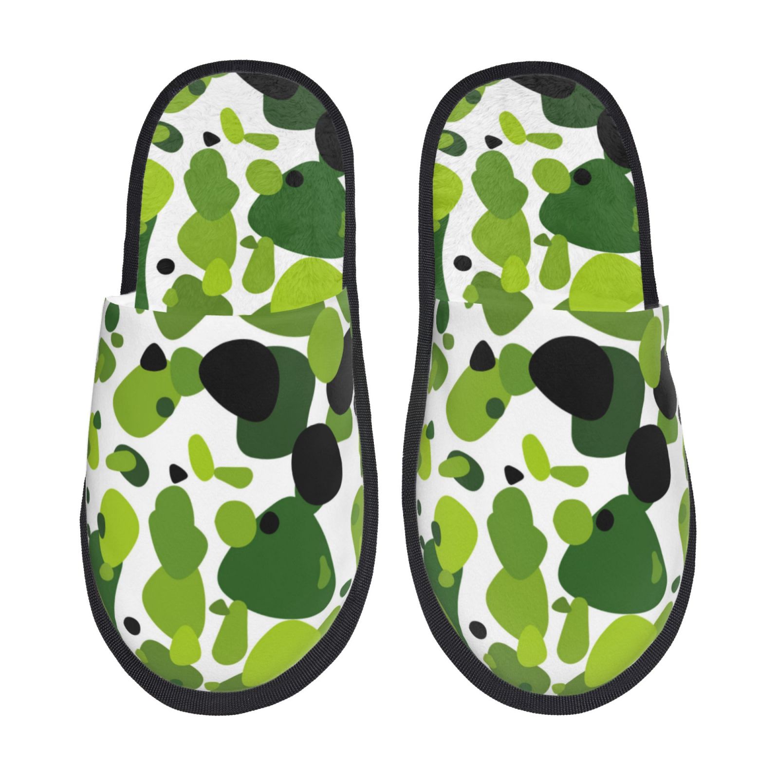 Slippers for Women, Light Green spots Womens Slippers Fuzzy Winter ...
