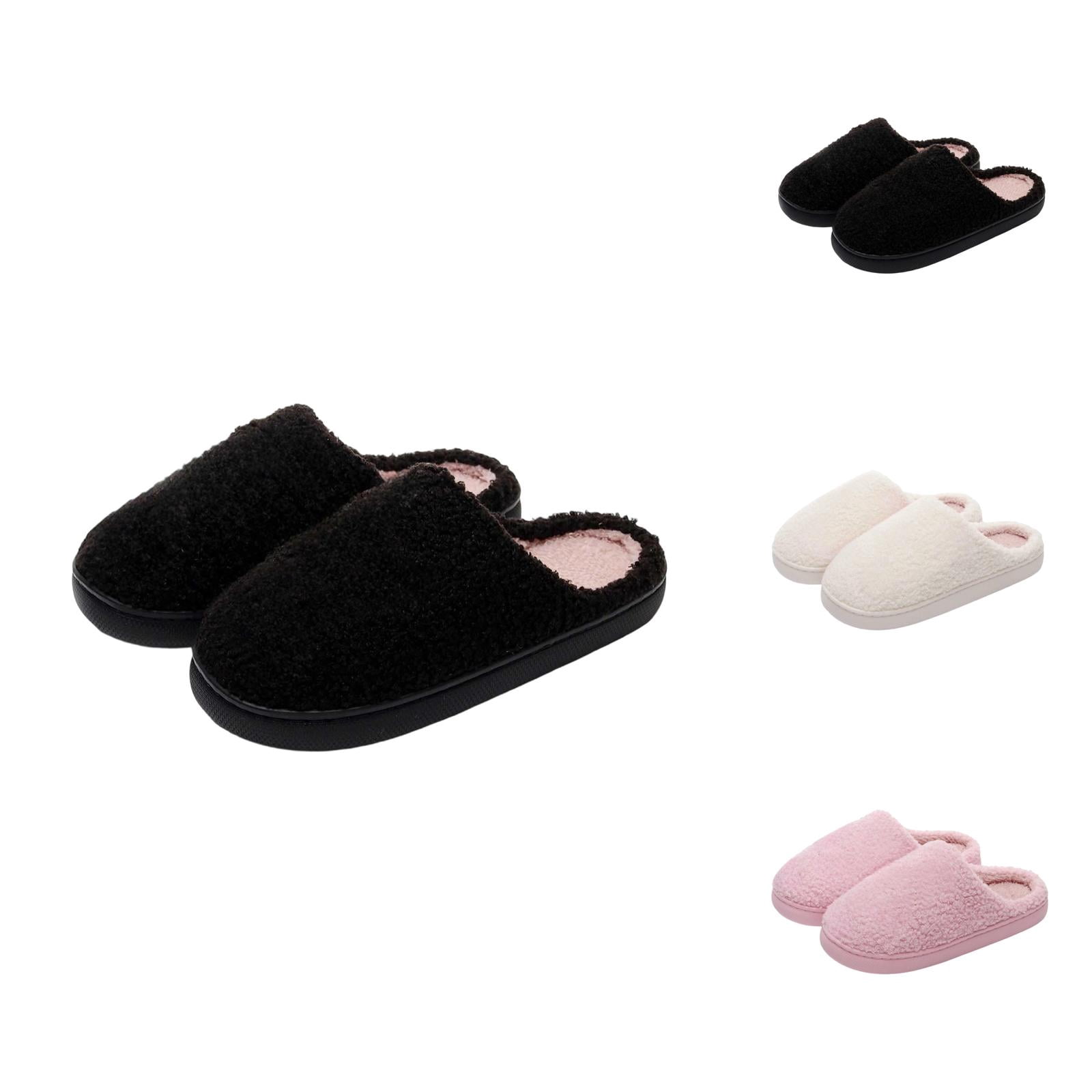 Slippers for Women Men 2025 Winter Warm Cozy Lined Fuzzy On Slippers ...