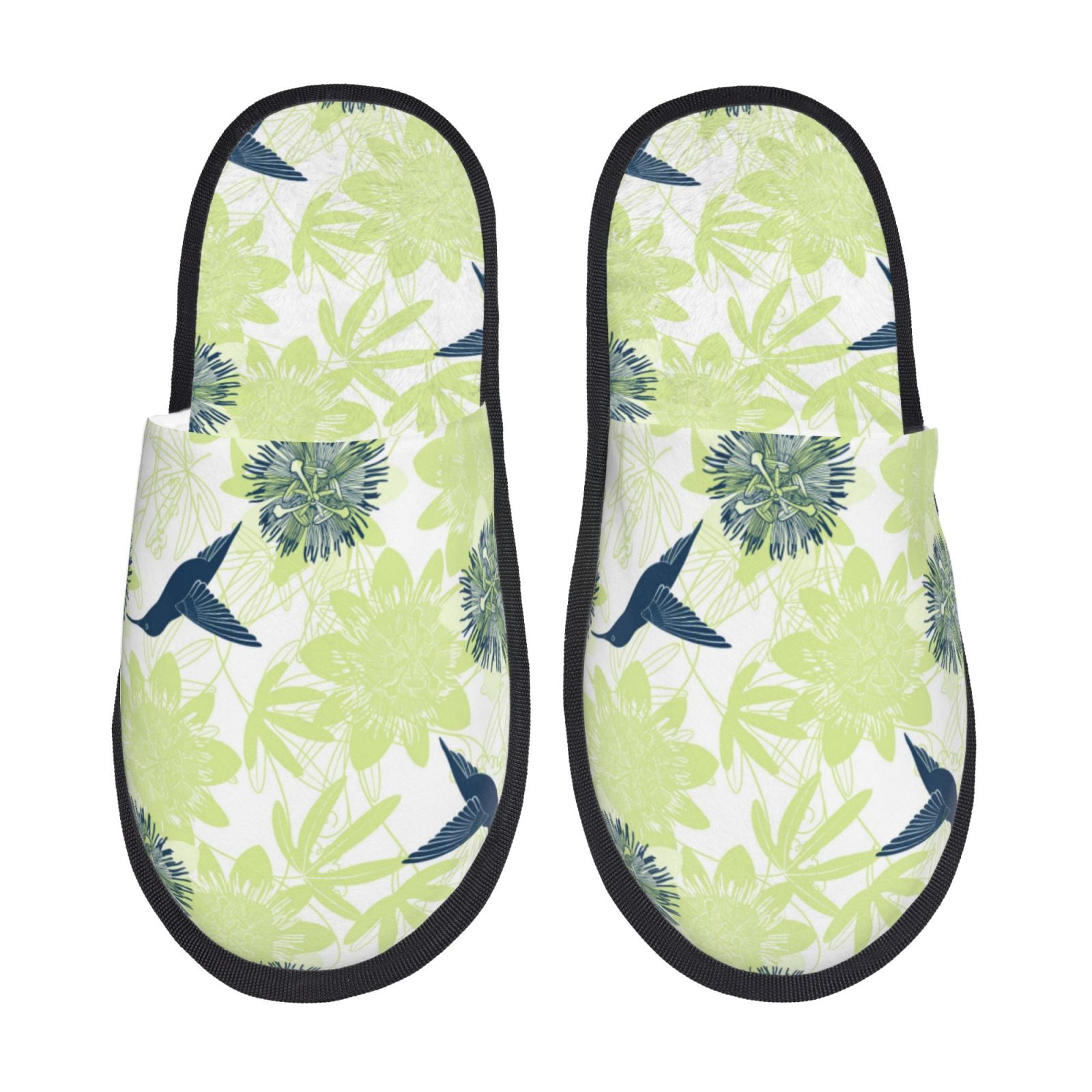 Slippers for Women/Men - Art Deco Hummingbird Soft Plush Warm Slip-on ...