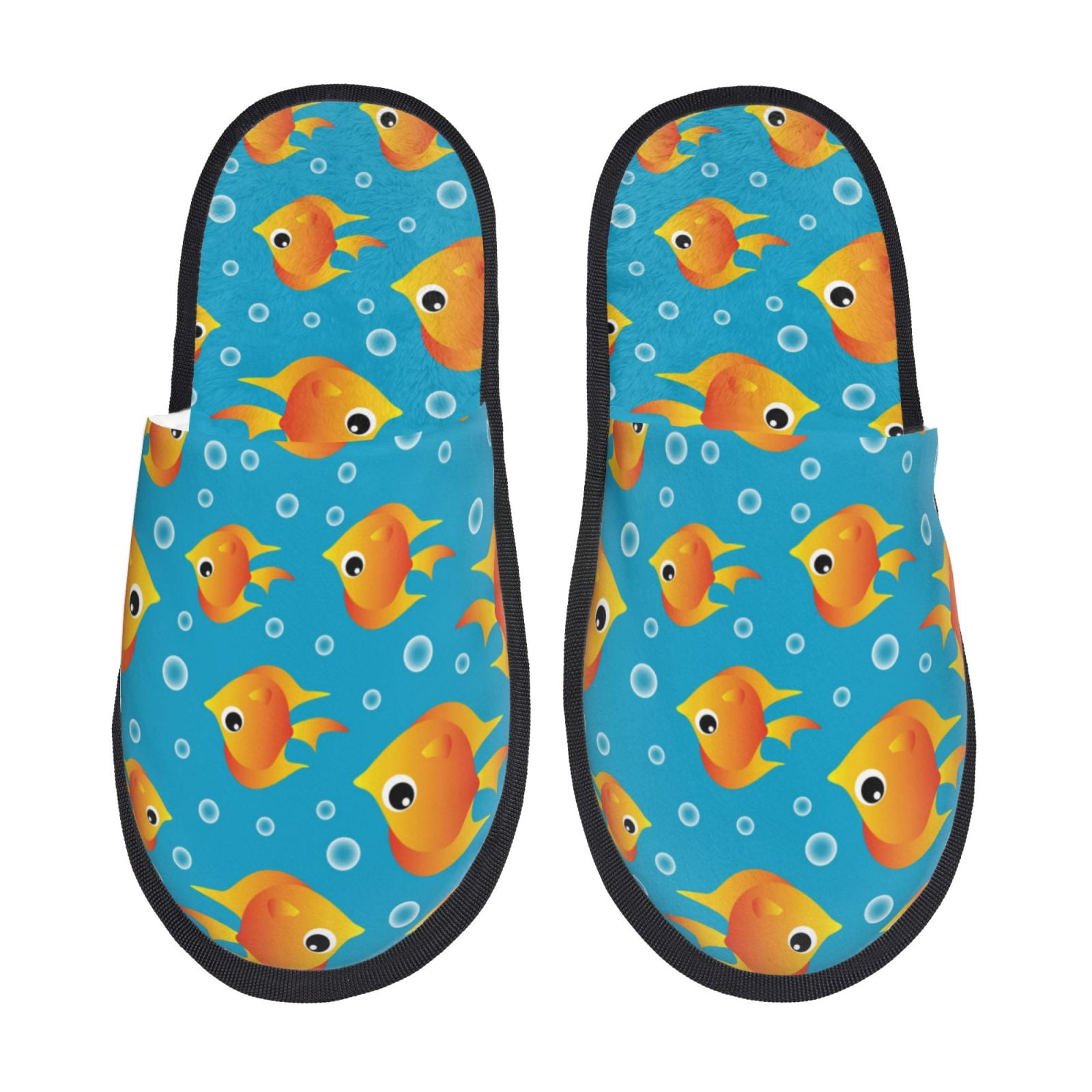 Slippers for Women/Men - Bright golden cartoon fish Soft Plush Warm ...