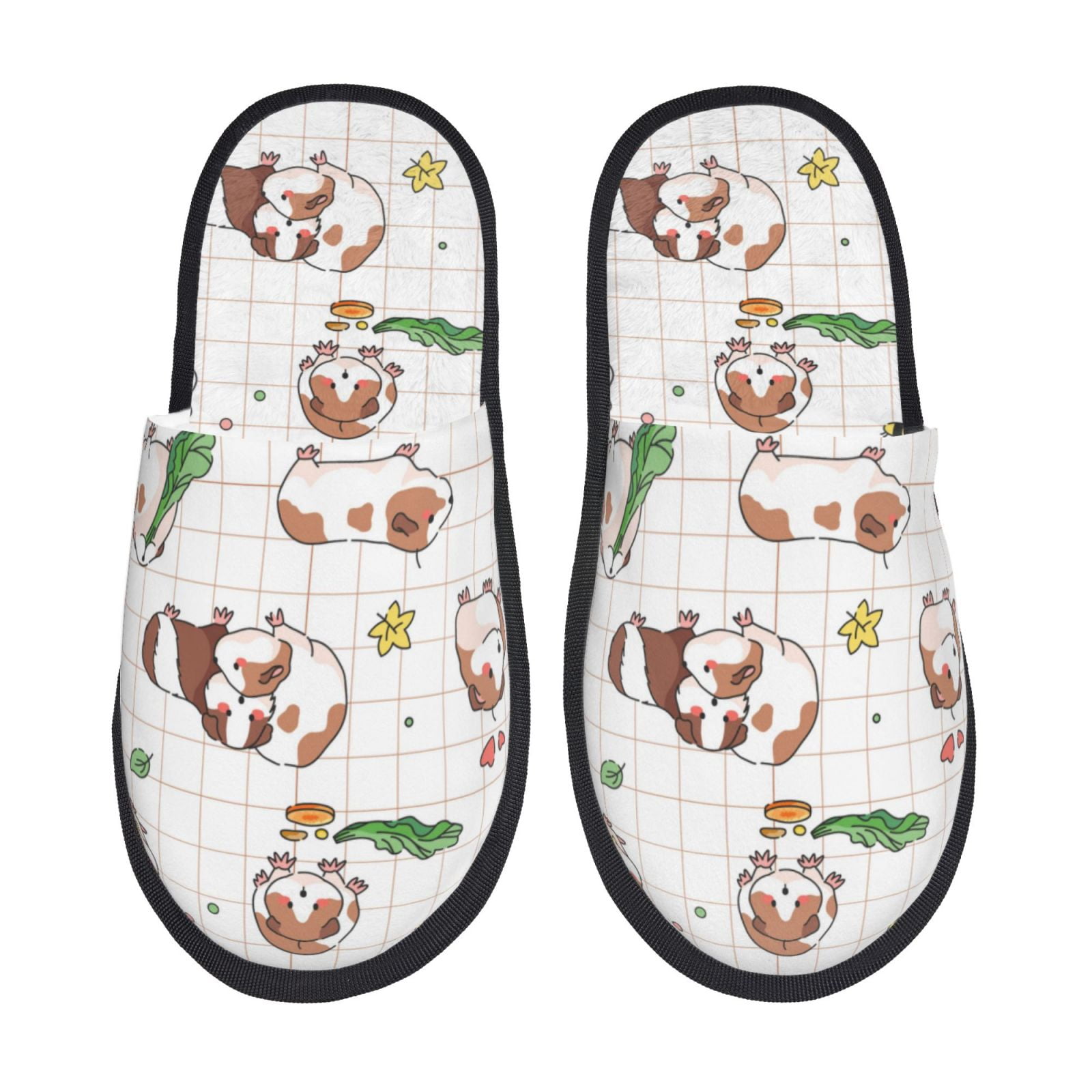 Slippers for Women/Men - Cartoon Cute Hamster Greens Soft Plush Warm ...