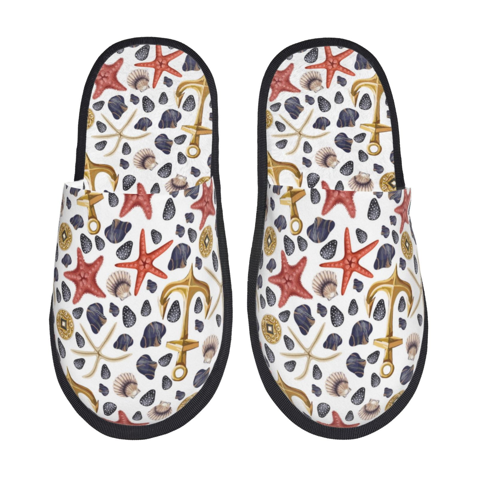 Slippers for Women/Men - Conch Shells Print No.9048 Soft Plush Warm ...