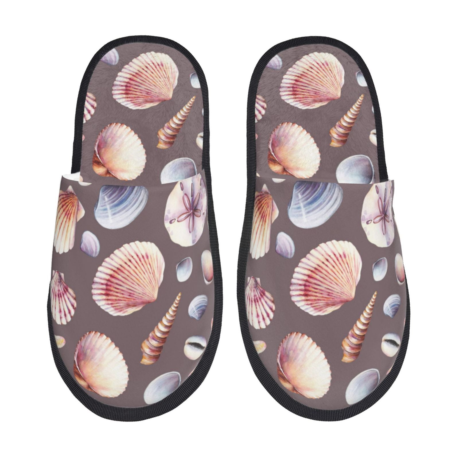 Slippers for Women/Men - Conch Starfish Shell Soft Plush Warm Slip-on ...