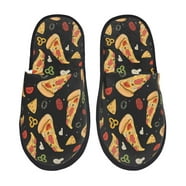 FEETMOJI Men's Plush Pizza Novelty House Shoes, Size 7-9 /Women's Size ...
