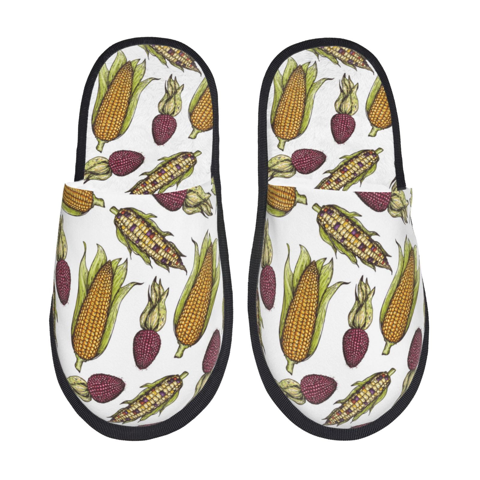 Slippers for Women/Men - Funny Corn Soft Plush Warm Slip-on Slippers ...