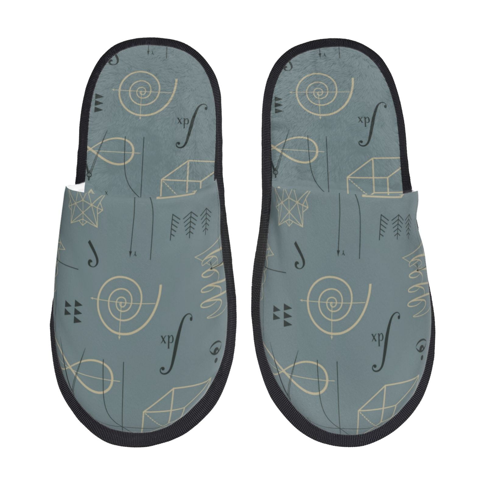 Slippers for Women/Men - Math Print Quadrant Soft Plush Warm Slip-on ...