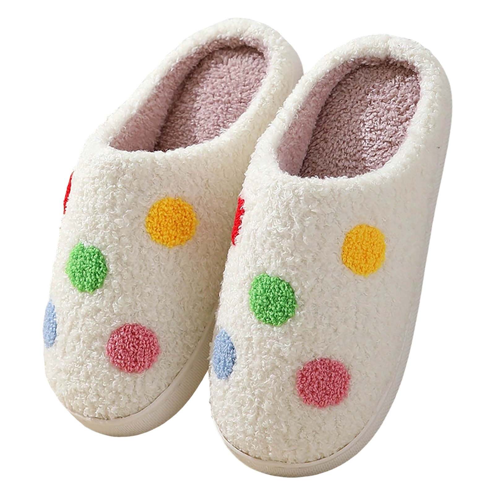 Slippers for Women Men Plush Fuzzy House Shoes Non Slip Winter Indoor ...