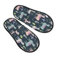 Slippers for Women/Men - alpacas llama cactus navyblue Soft Plush Warm ...