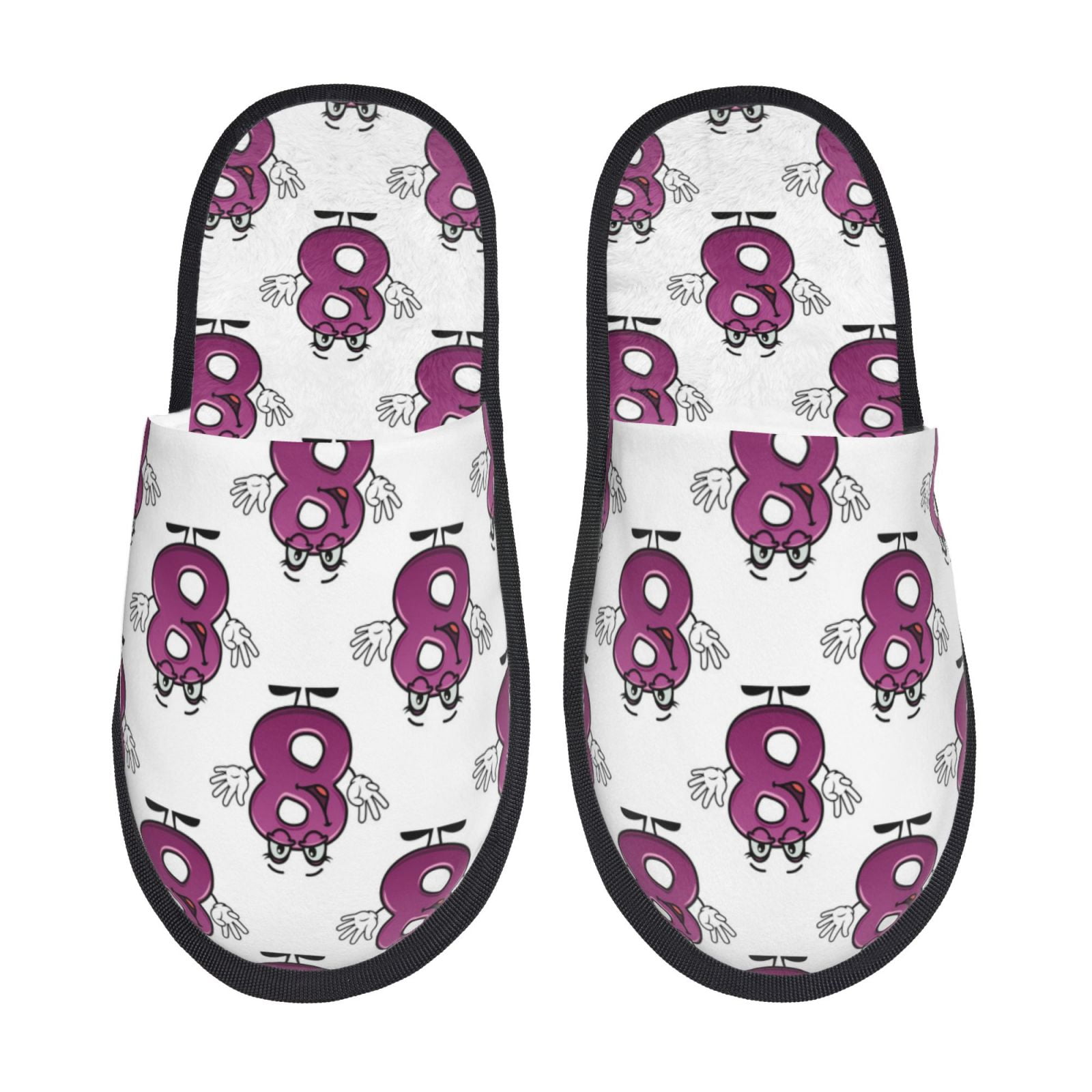 Slippers for Women/Men - cute number 8 Soft Plush Warm Slip-on Slippers ...