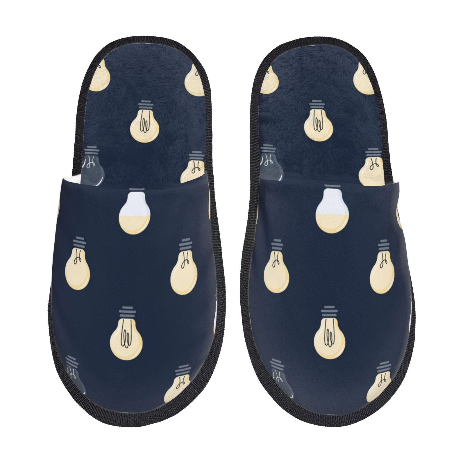 Slippers for Women/Men - gray Light Bulb Pattern Soft Plush Warm Slip ...