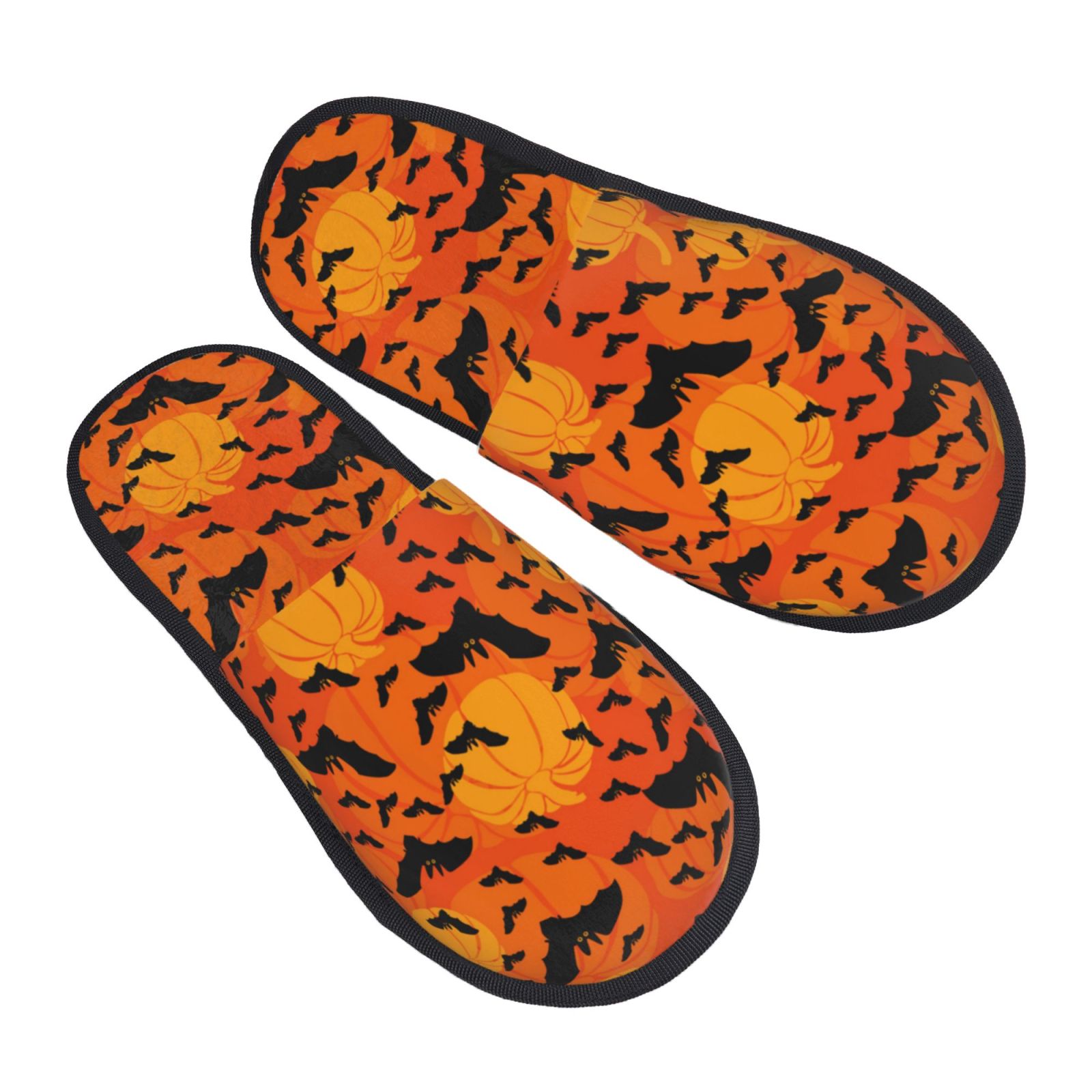 Slippers for Women/Men - pumpkins bats halloween Soft Plush Warm Slip ...