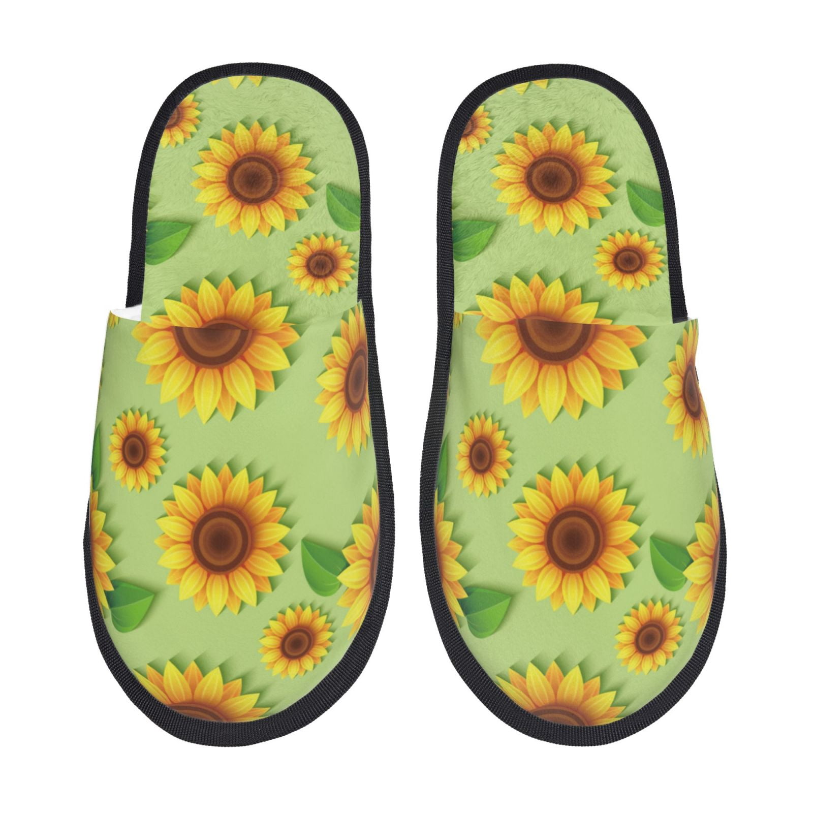 Slippers for Women/Men - sunflower leaves Soft Plush Warm Slip-on ...